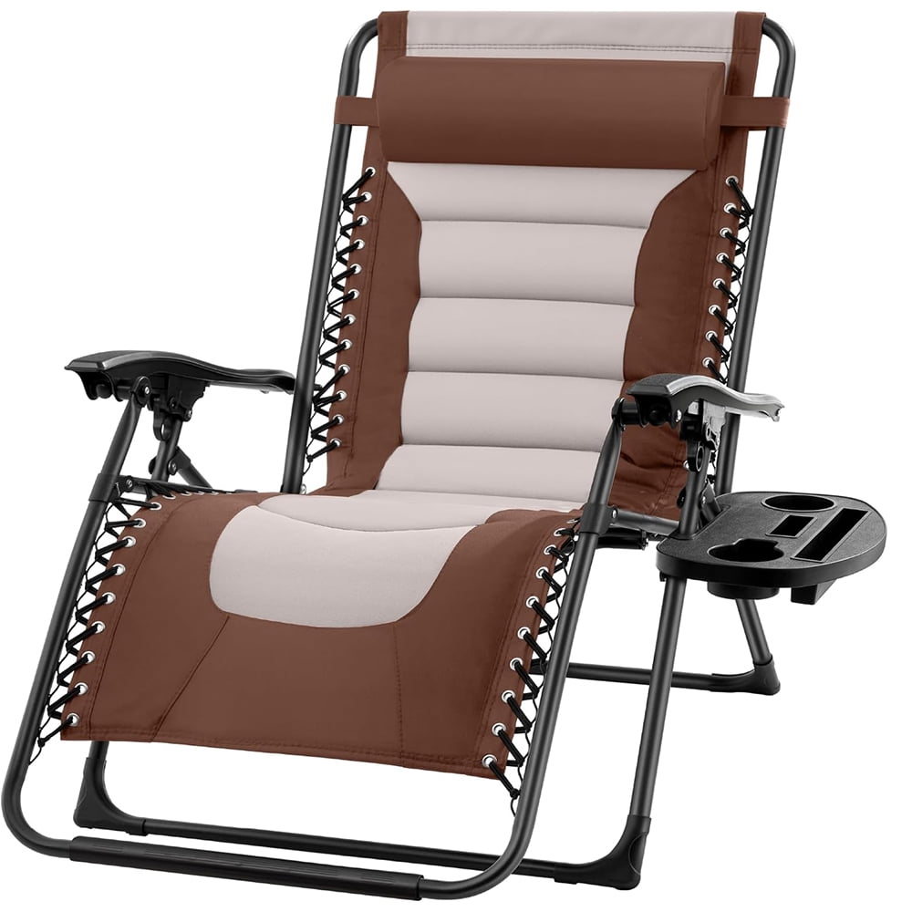 Oversized Padded Zero Gravity Chair, Folding Outdoor Patio Recliner, XL ...