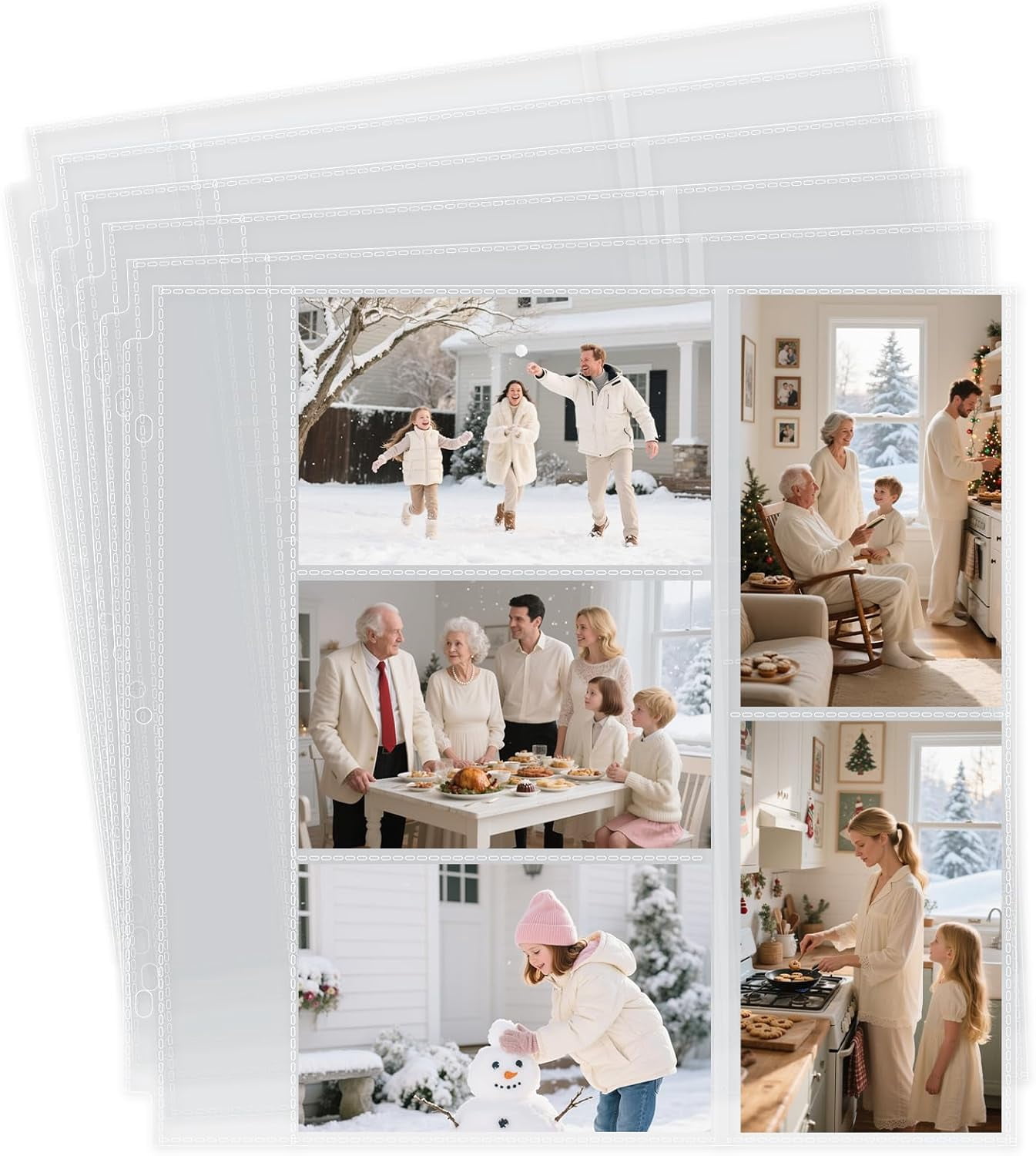 Oversized Photo Album Refill Pages 12x12, Mixed 4x6 Photo Sleeves for 3 ...