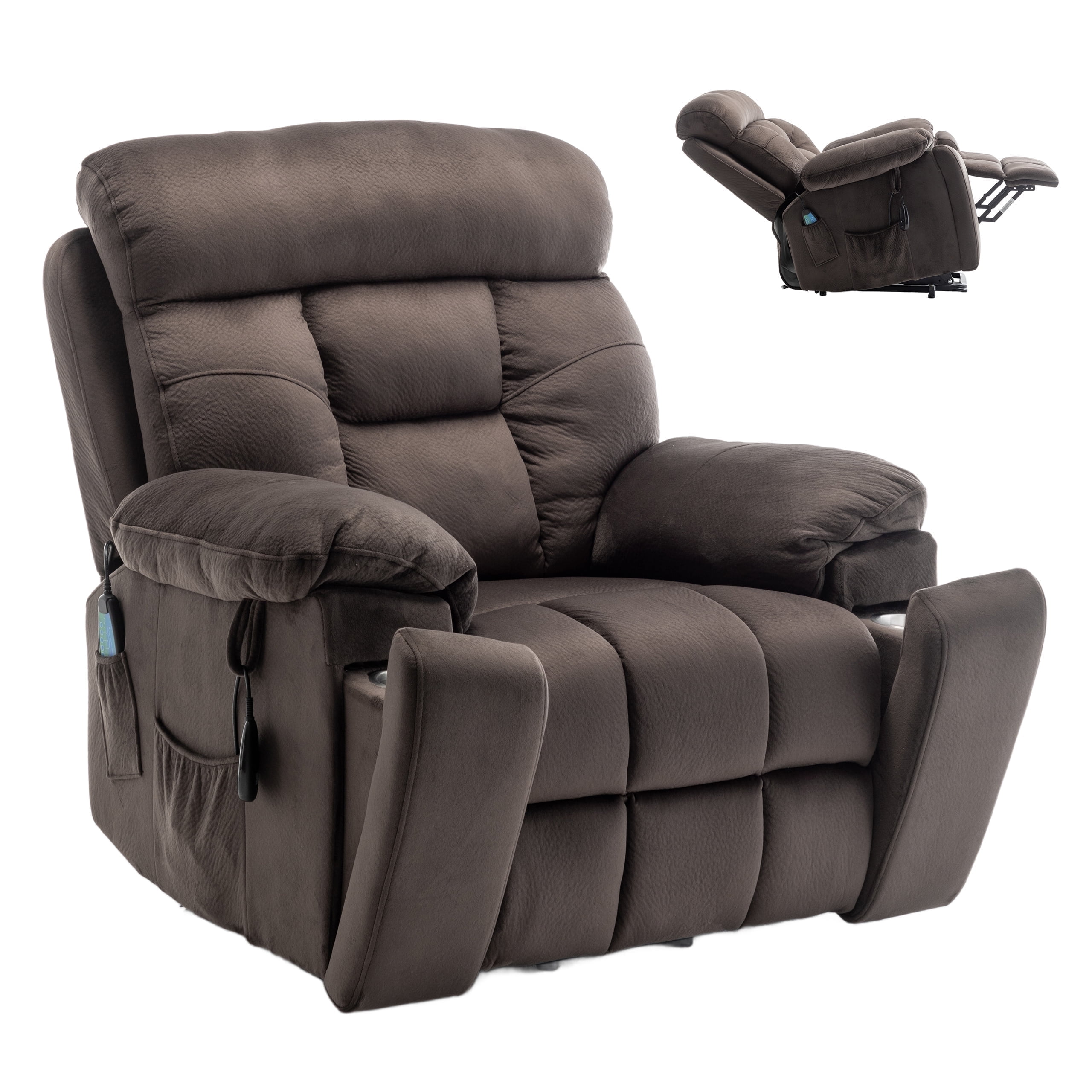 Oversized Power Lift Recliner Chair with Massage & Heating for Big ...