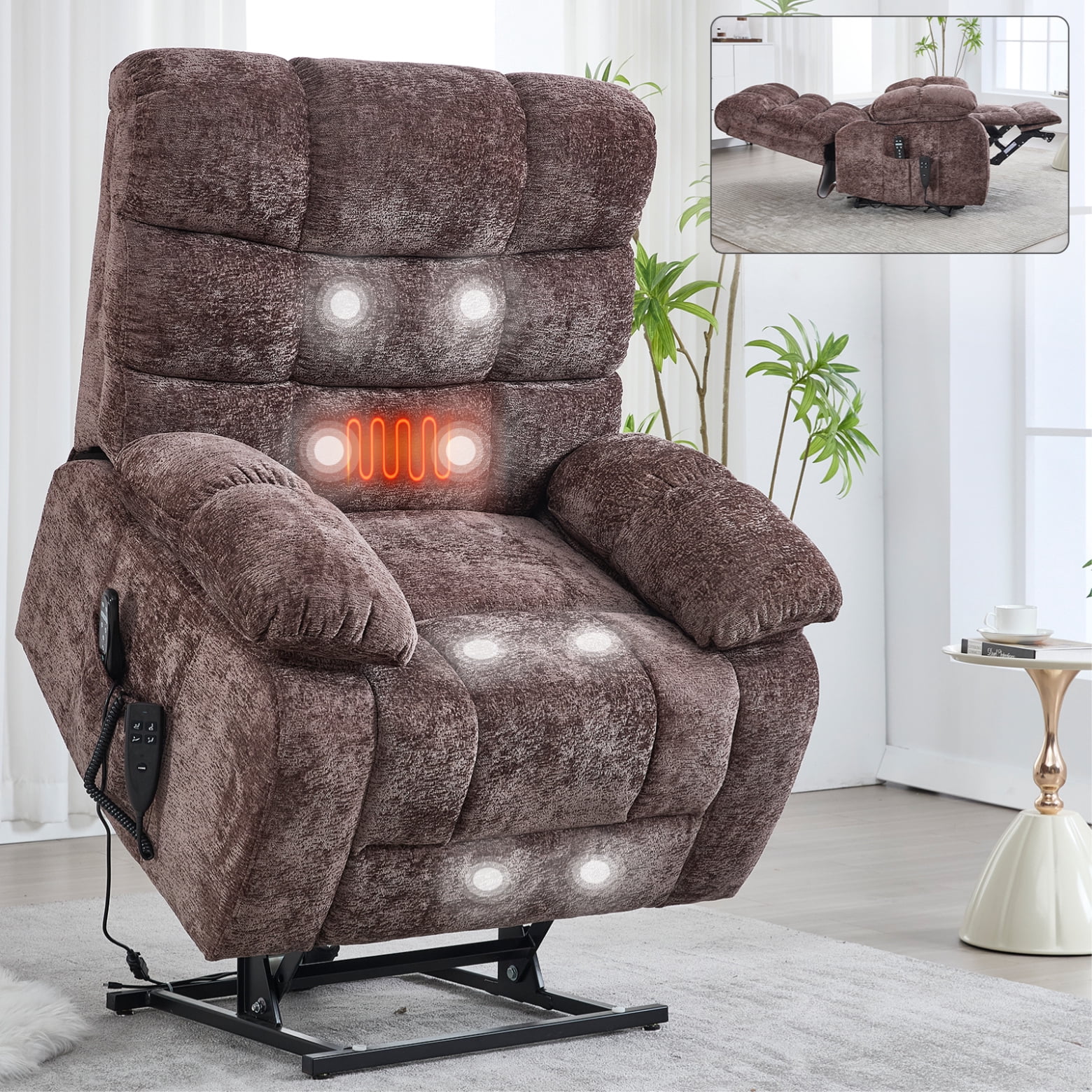 Oversized Power Lift Recliner Chair with Dual-Motor Infinite Position ...
