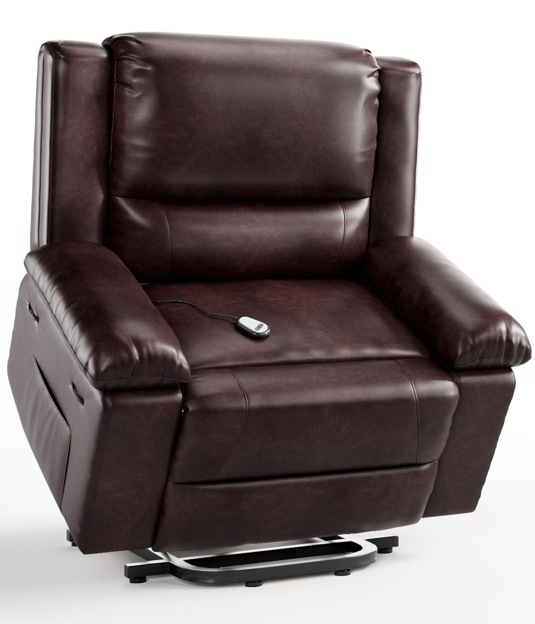 Oversized Power Lift Recliner Chair - Heat and Massage, PU Leather ...