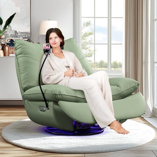 Oversized Power Recliner Chair, Swivel Rocking Glider Rocker for Adults ...