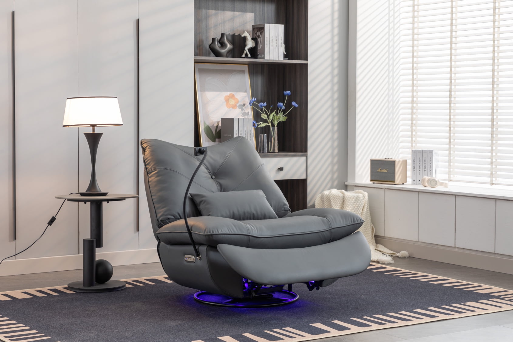 Oversized Power Rocker Glider Recliner with Footrest, Bluetooth ...