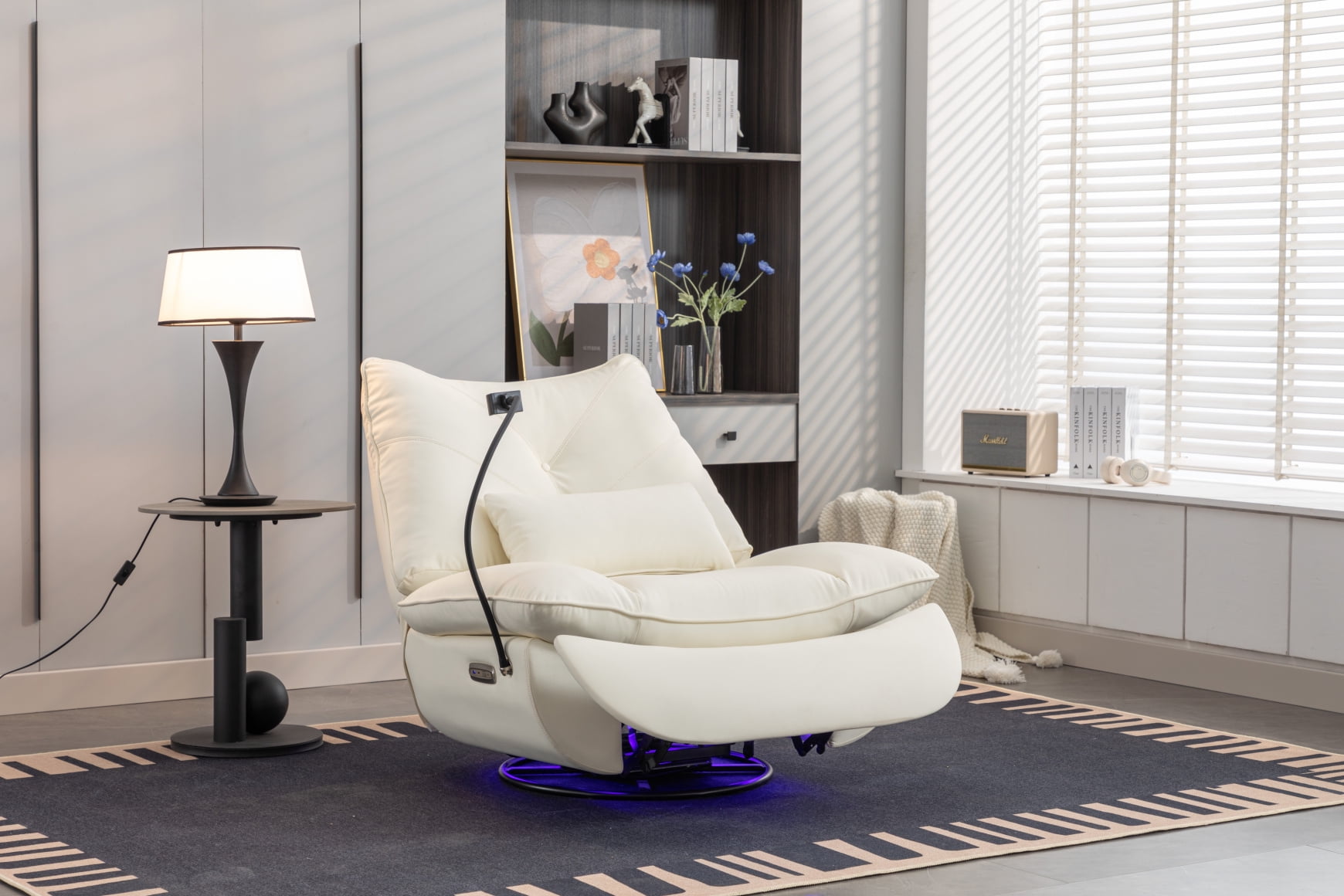 Oversized Power Rocker Glider Recliner with Footrest, Bluetooth ...