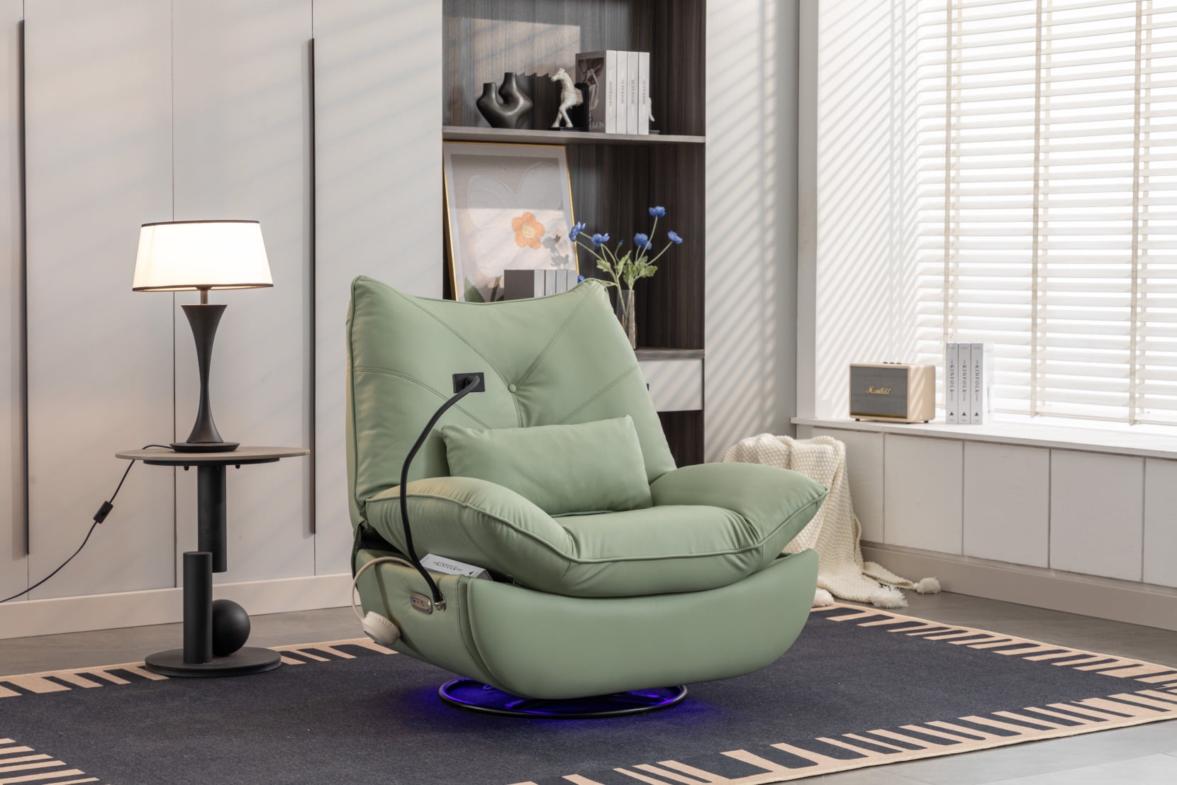 Oversized Power Rocker Glider Recliner with Footrest, Bluetooth ...