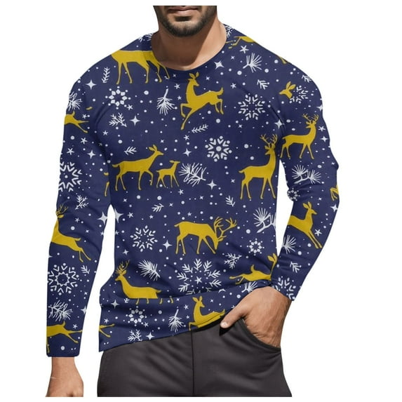 Oversized Pullover for Men Long Sleeved Round Neck Christmas Fashion ...