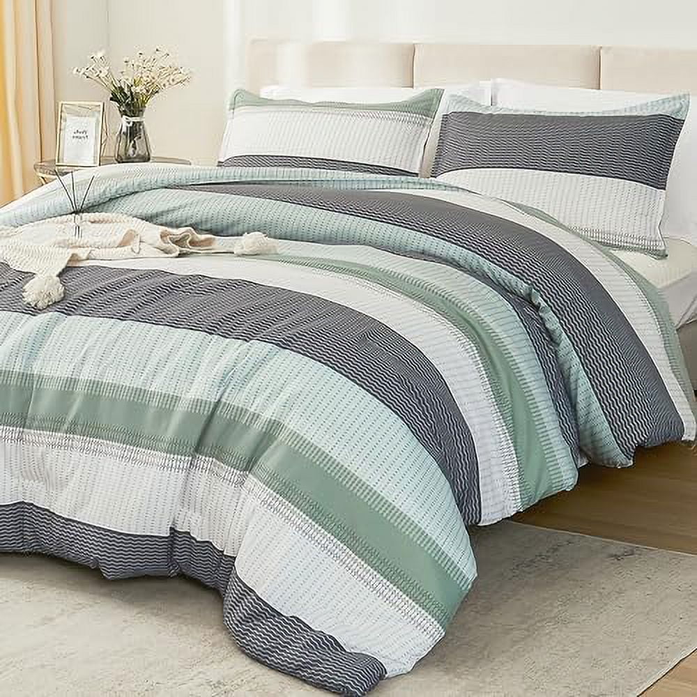 Oversized Queen Comforter Set Light Sage Green 98x98-3 Pieces ...