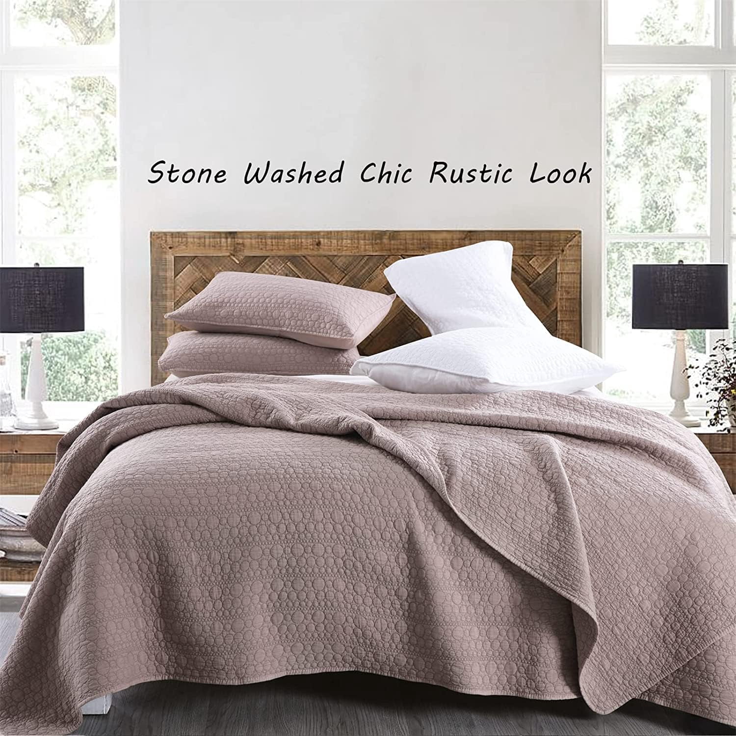 Oversized Quilt Set, Cameo California Quilt Classic Geometric Spots ...