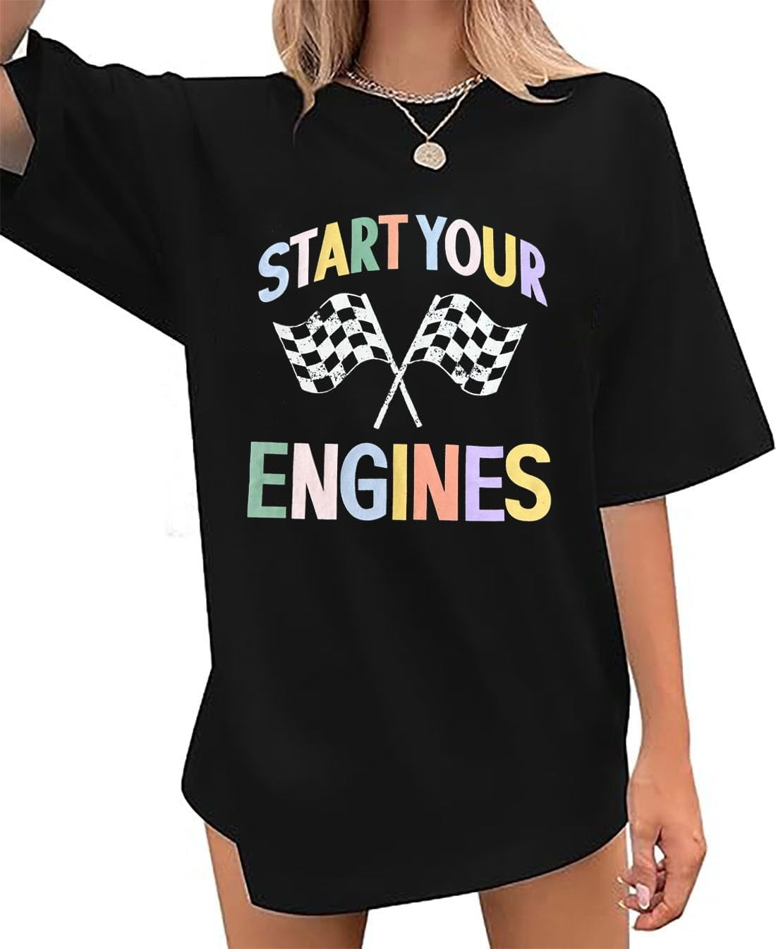 Oversized Racing Shirts Women Start Your Engines Shirt Race Day ...