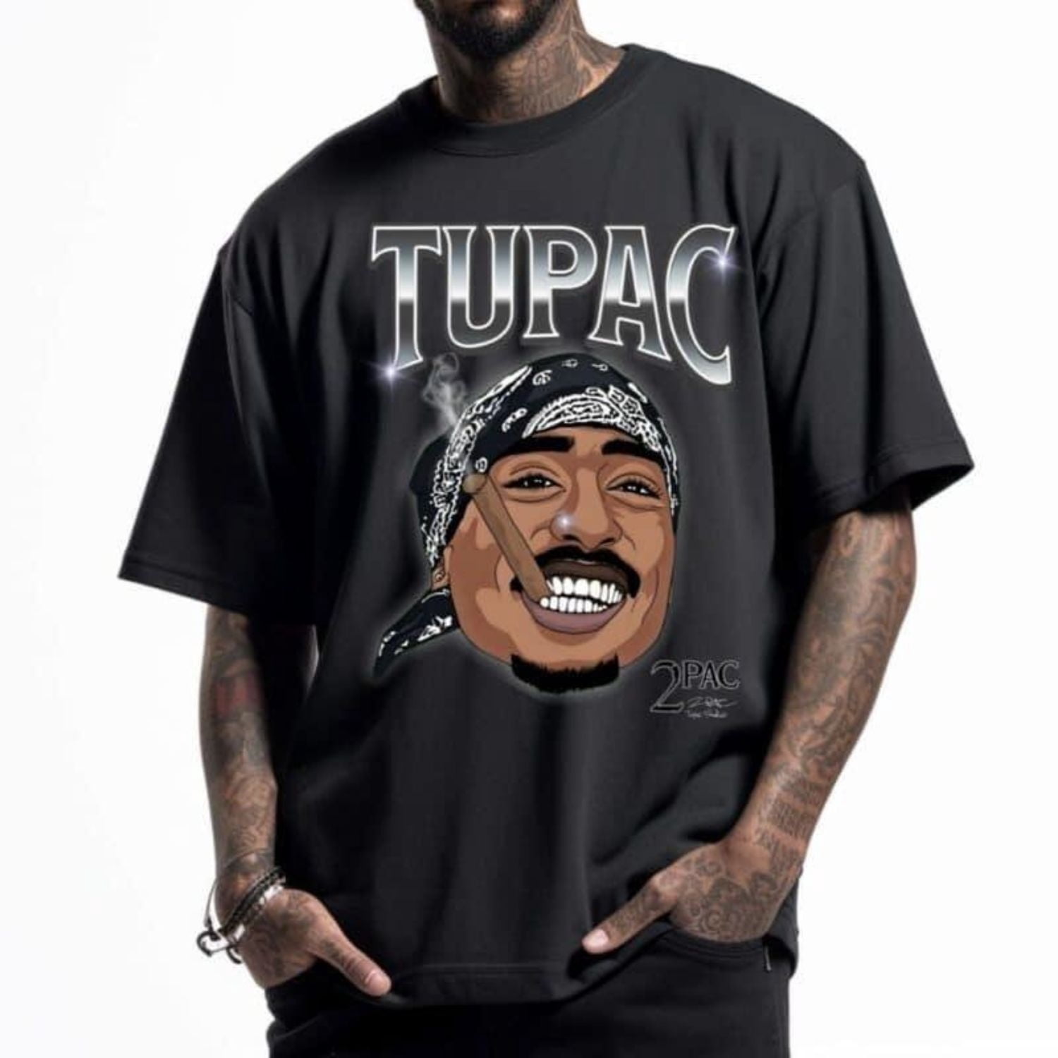 Oversized Rap Inspired Shirt Classic Music Graphic - Walmart.com
