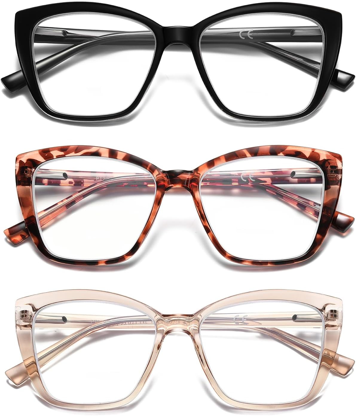 Oversized Reading Glasses Women Cat Eye Blue Light Computer Reader ...