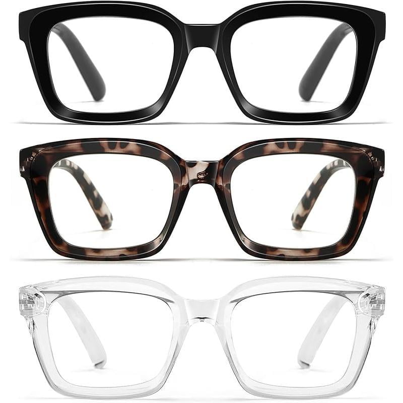 Oversized Reading Glasses for Women - 3 Pack Oprah Style Square Blue ...