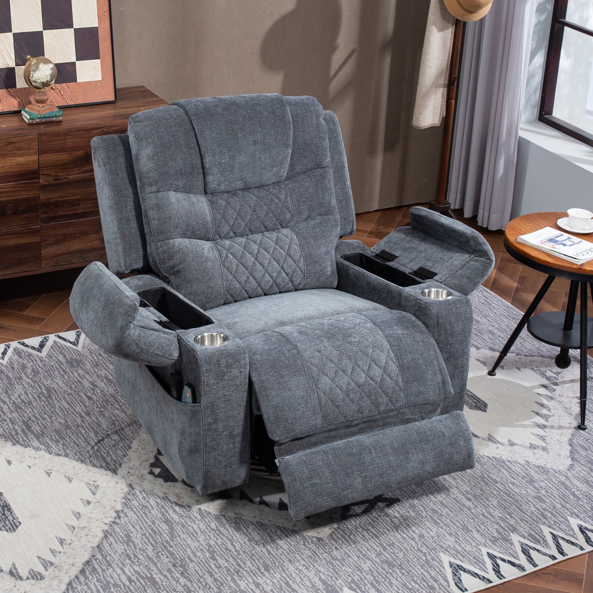 Oversized Recliner Chair 26-inch Wide Seat with Extended Footrest ...