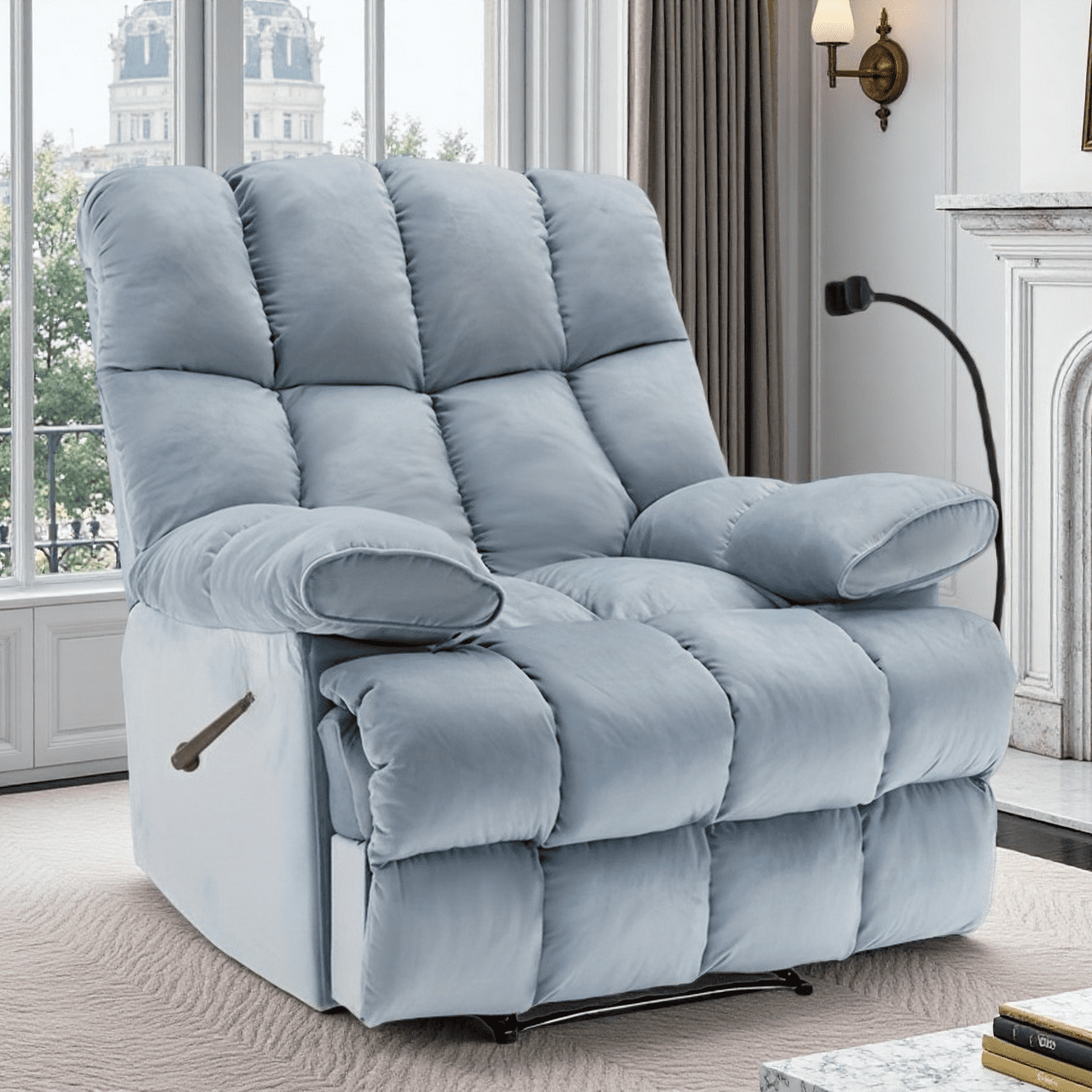 Oversized Recliner Chair 350 lb Weight Capacity, Home Oversized Velvet ...