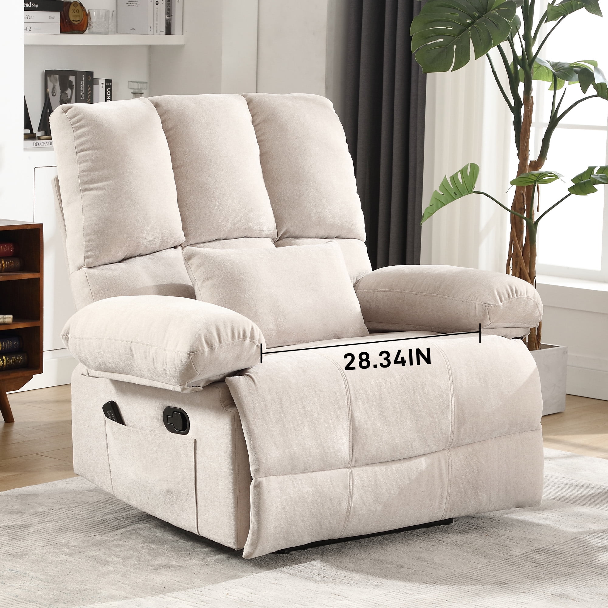 HOMYEDAMIC Oversized Recliner Chair, Plus Size 28 inch Large Wide Seat ...