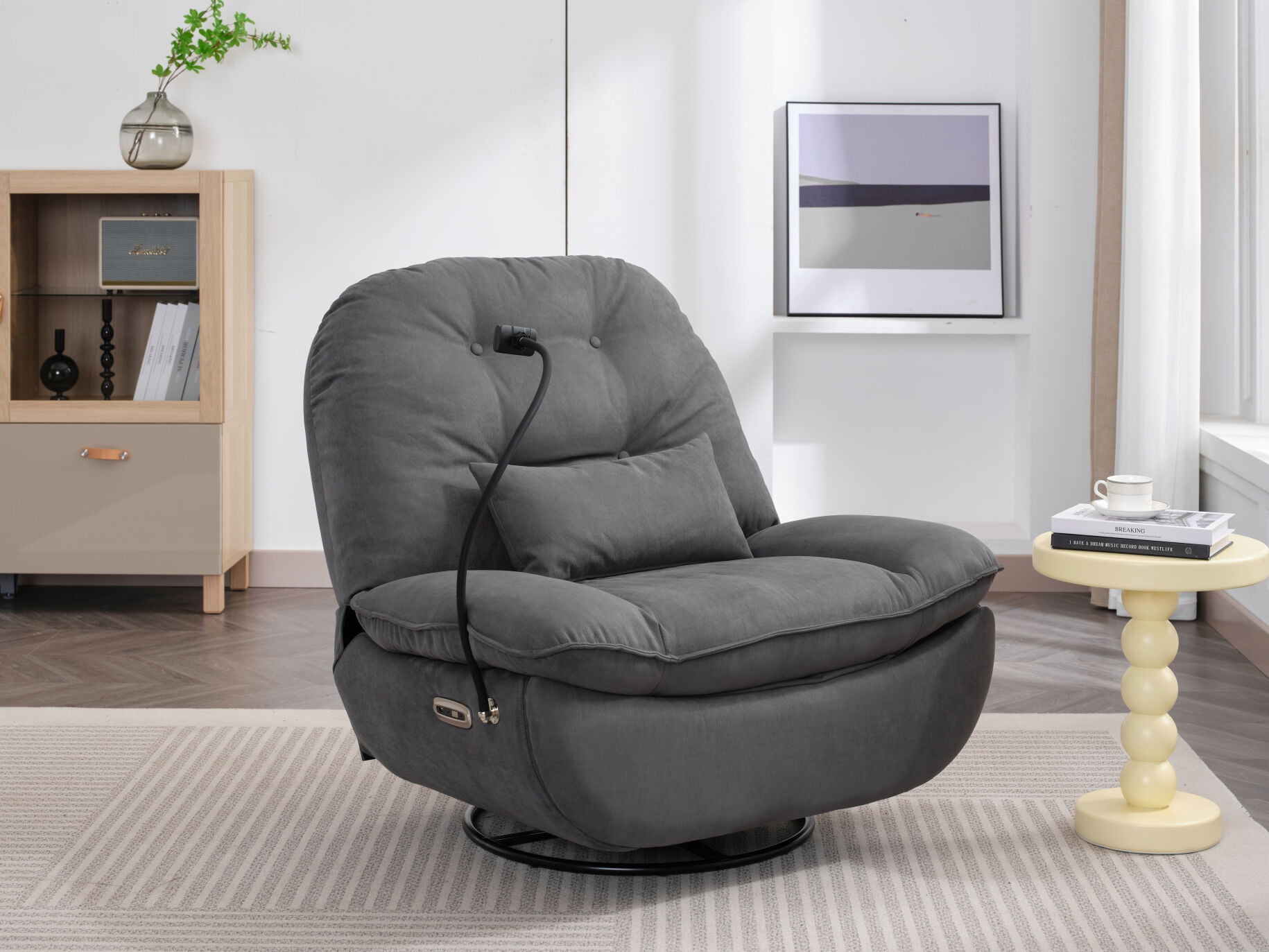 Oversized Recliner Chair, Swivel Sofa Chair with Bluetooth Music Player ...