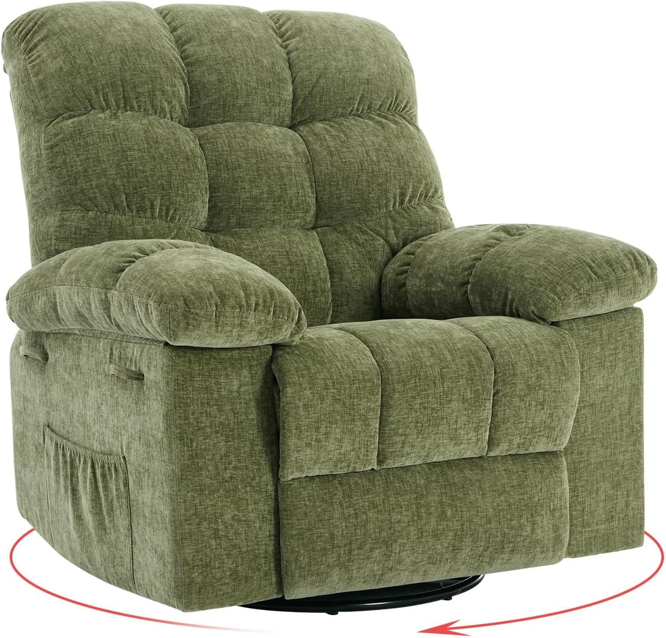 Oversized Recliner Chair for Adults with 360° Swivel & Rocking Function ...