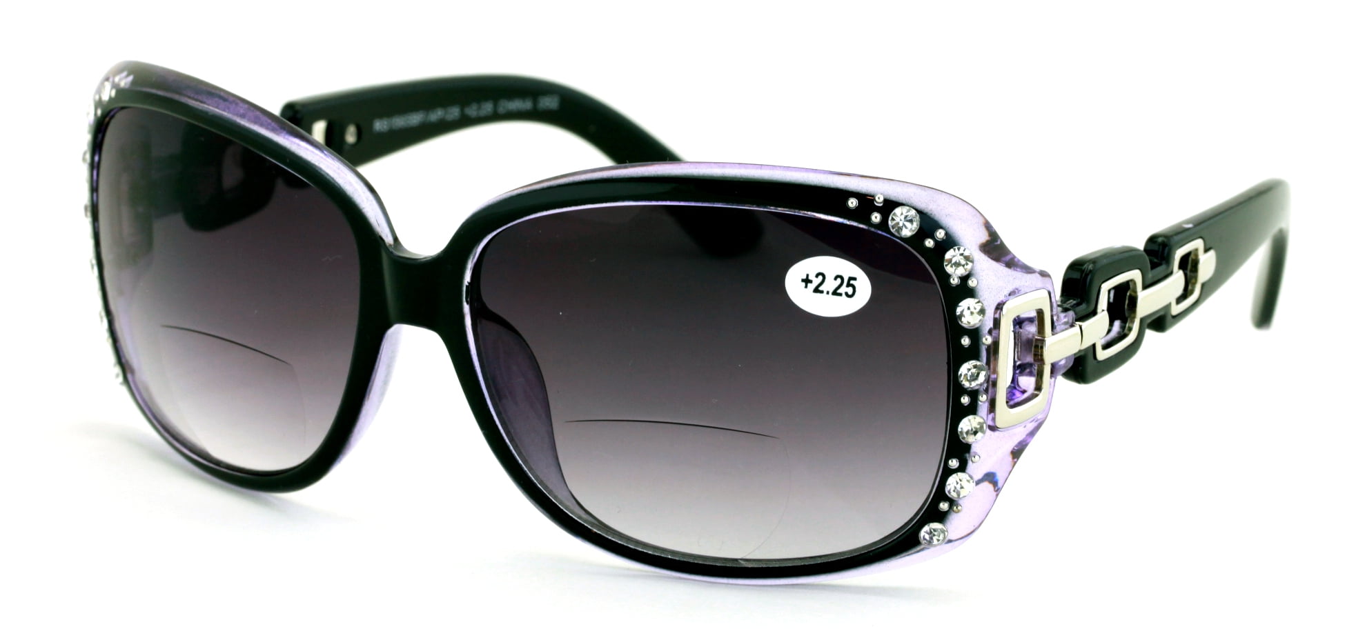 Oversized Rhinestones Women Bifocal Reading Sunglasses Reader Glasses ...