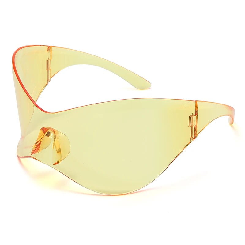 Oversized Rimless One Piece Sunglasses Women Men Future Technology ...