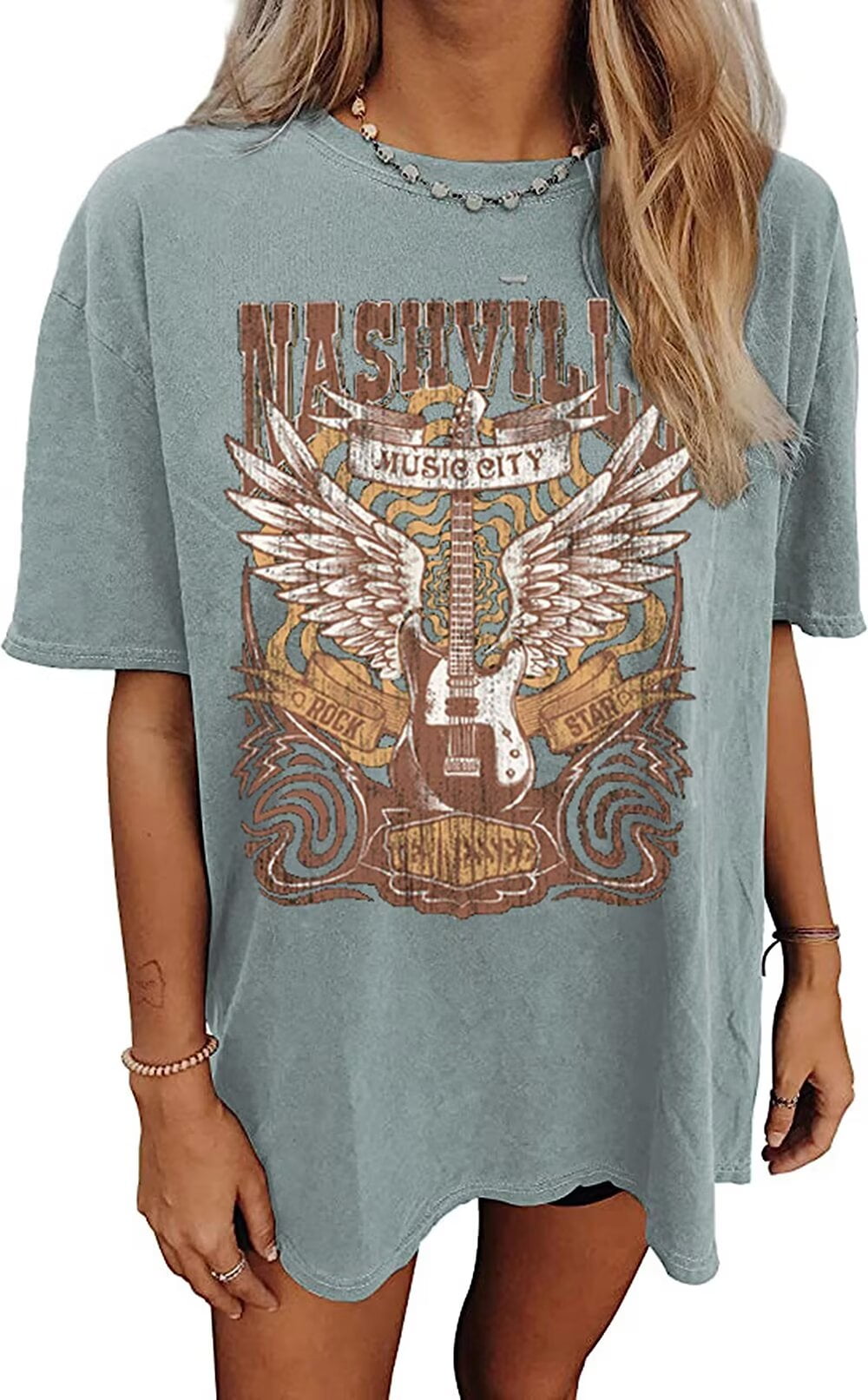Oversized Rock Band T-Shirt Women Country Music Shirt Tops Nashville ...