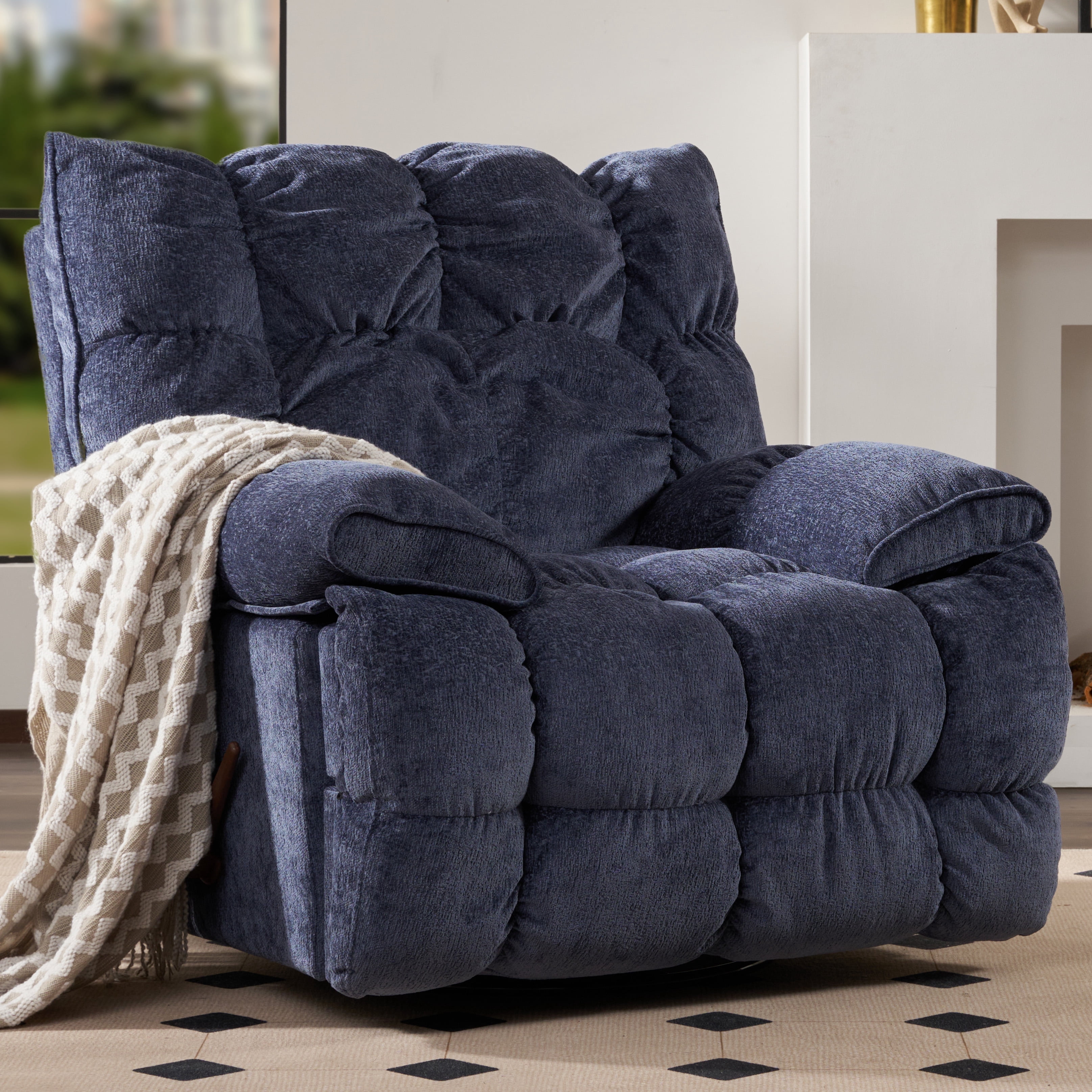 Oversized Rocker Recliner Chair, Manual Swivel Rocker Recliner for ...