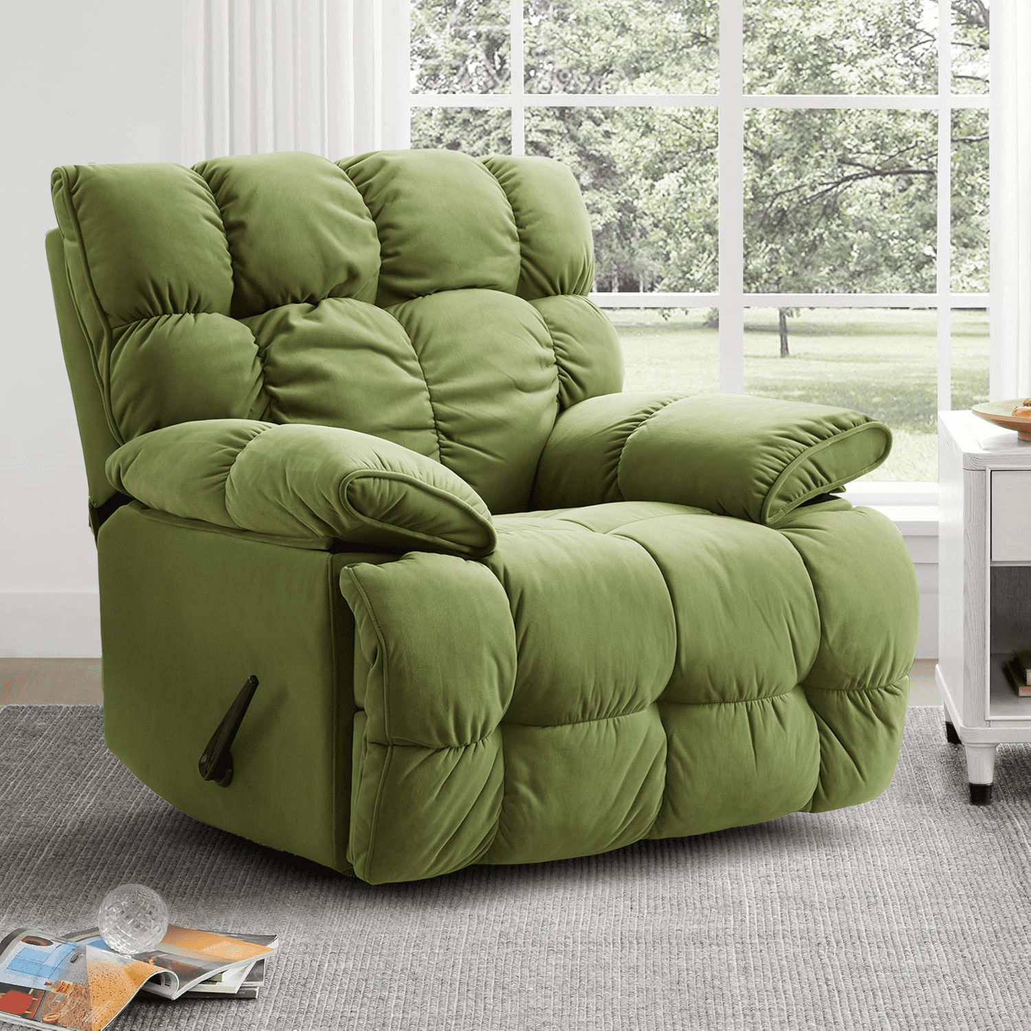 Oversized Rocker Recliner Chair, Manual Swivel Rocker Recliner for ...