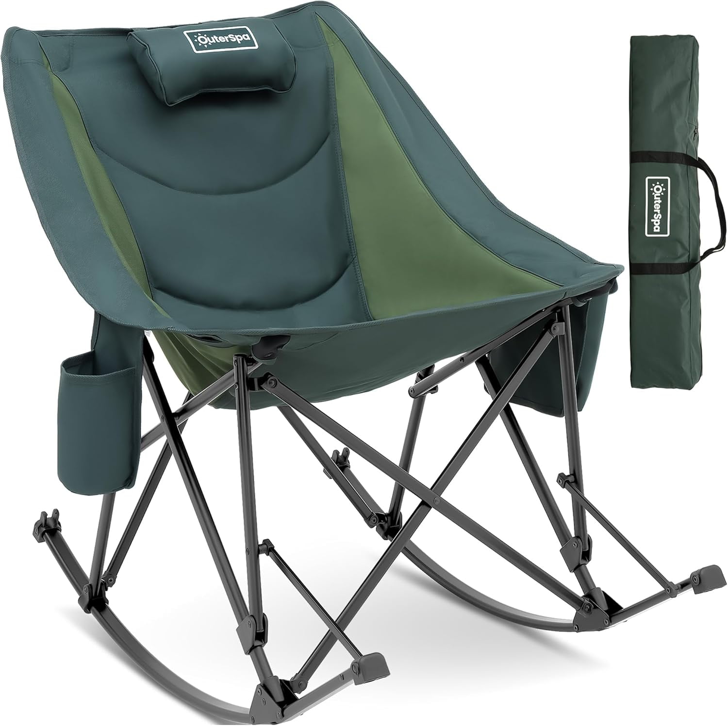 Oversized Rocking Camping Chair for Adults Heavy Duty with Padded ...