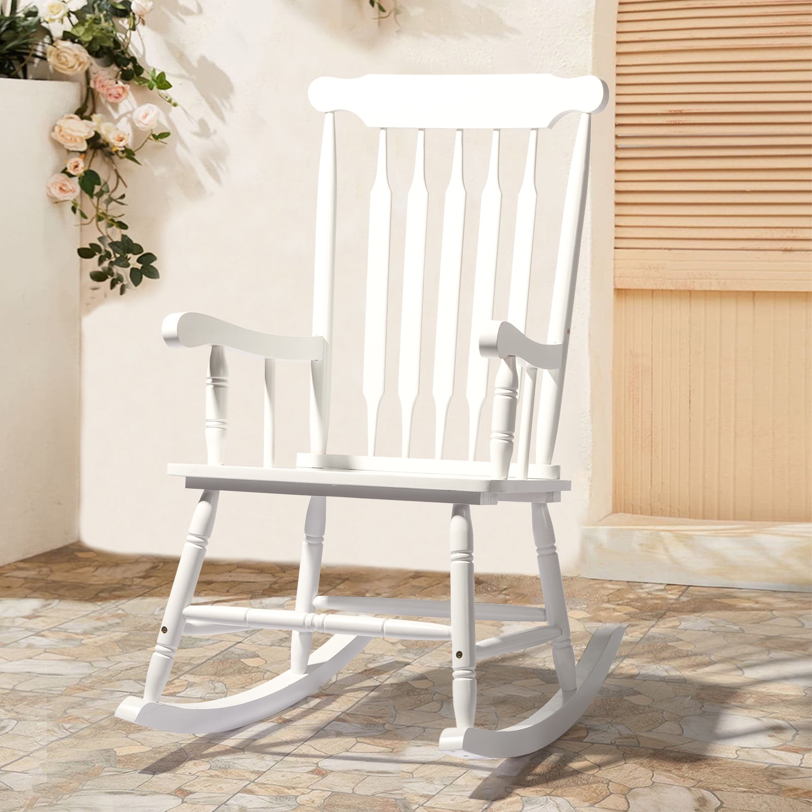 Oversized Rocking Chair Wooden Frame Rocker Chairs Porch Rocker Indoor ...