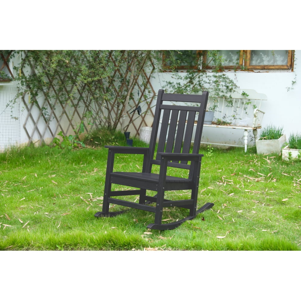 Oversized Rocking Chair with Wood-Texture, Outdoor Rocking Chair for ...