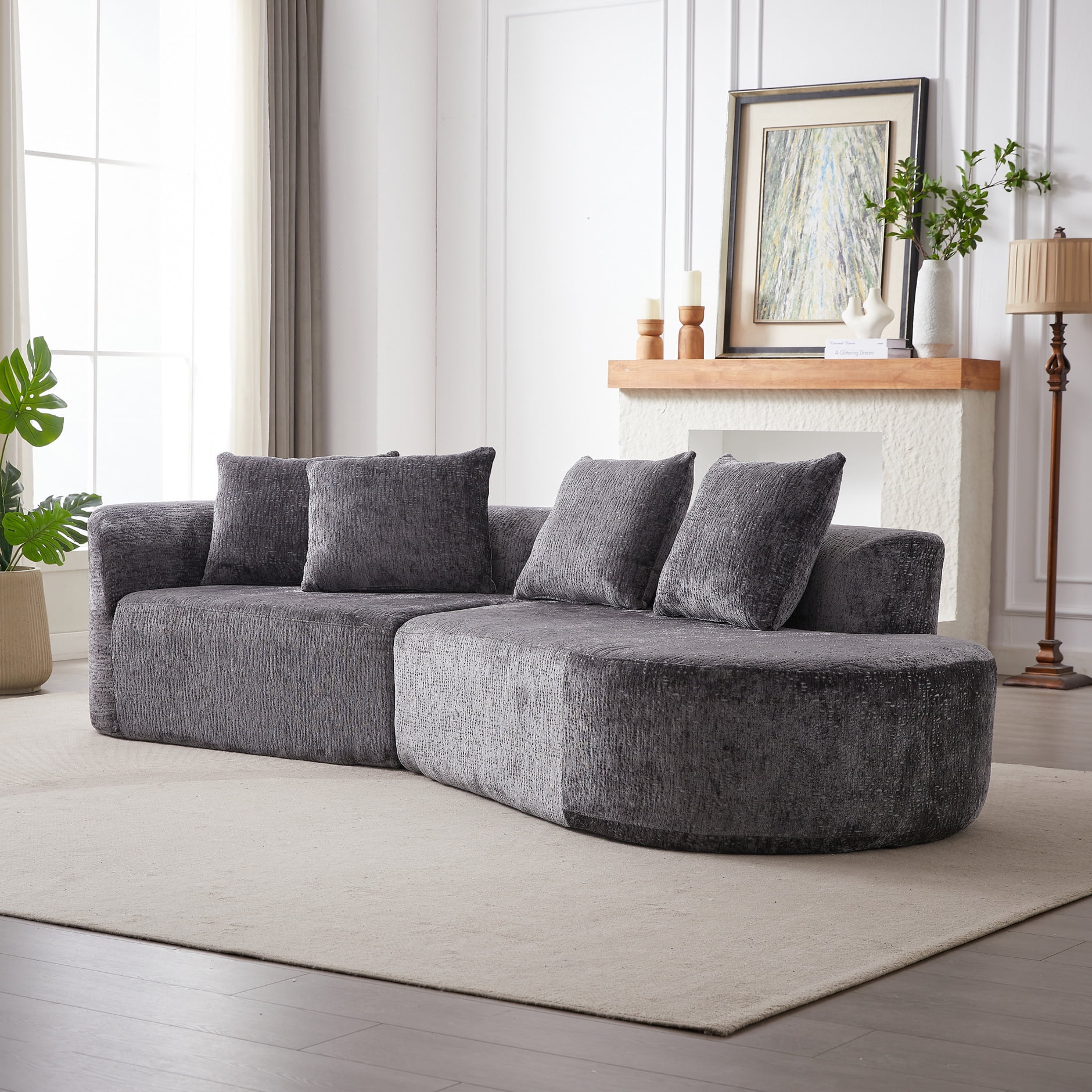 Oversized Sectional Sofa for Living Room, 114’’ Modern Luxury Plush ...