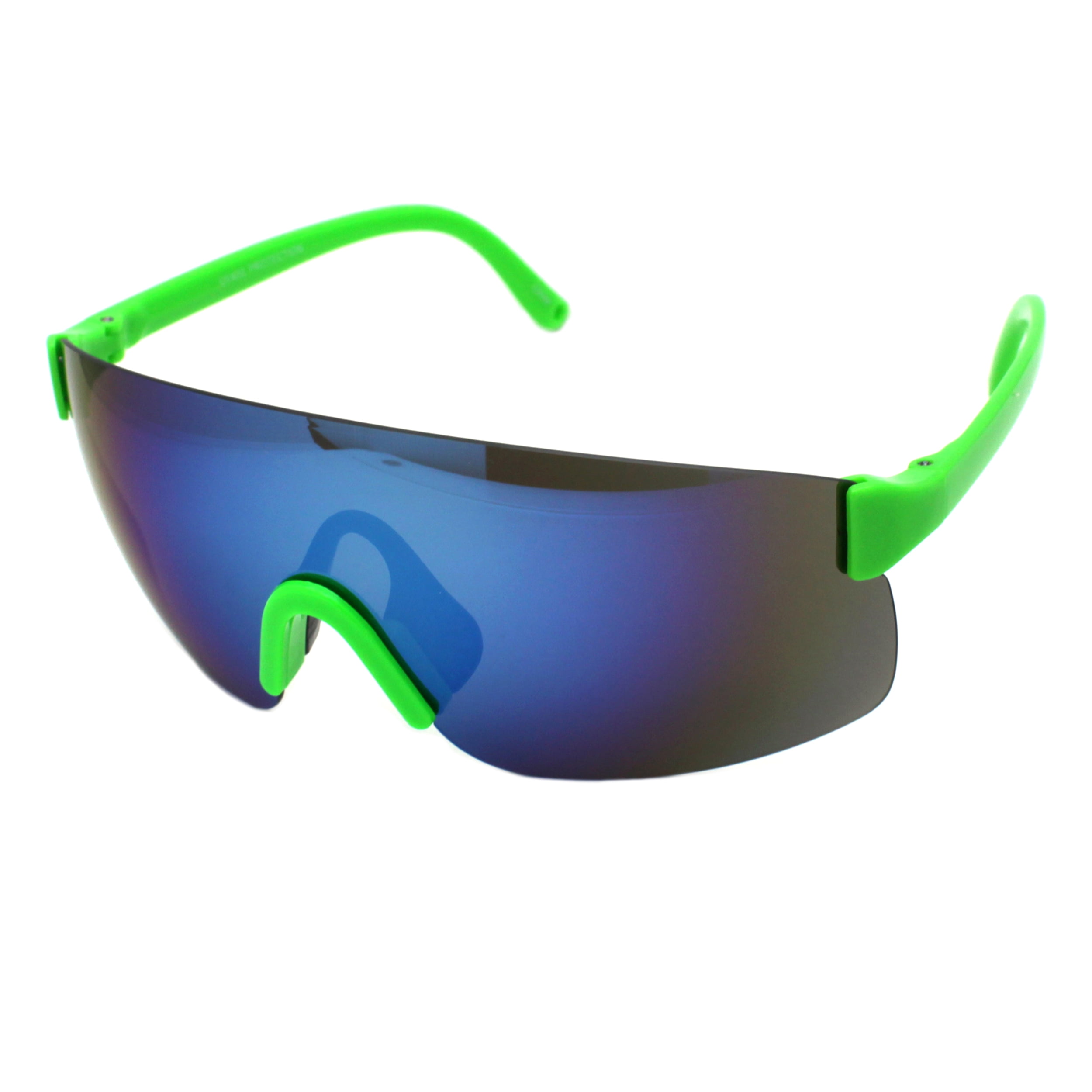Oversized Shield Sunglasses Rimless Goggle Shades UV 400 Green, Blue ...