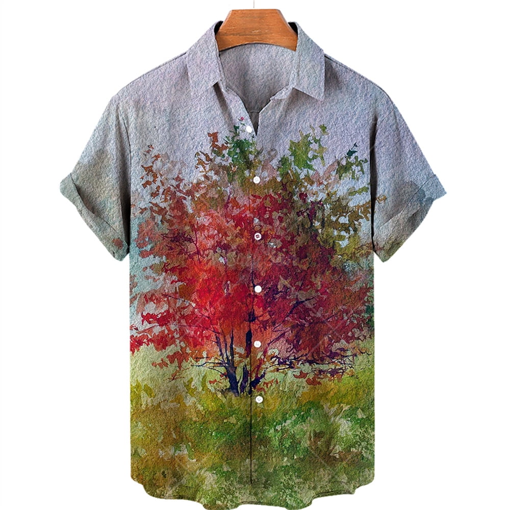 Oversized Shirt Hawaiian Beach Holiday Flower Painting Pattern Summer ...