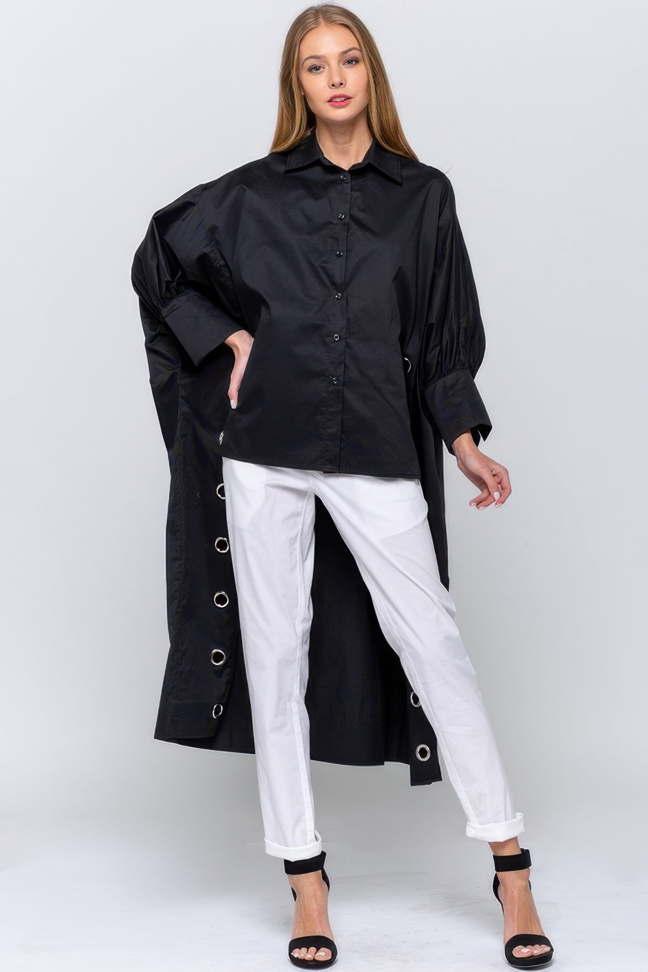 Oversized Shirt With Long Back - Walmart.com