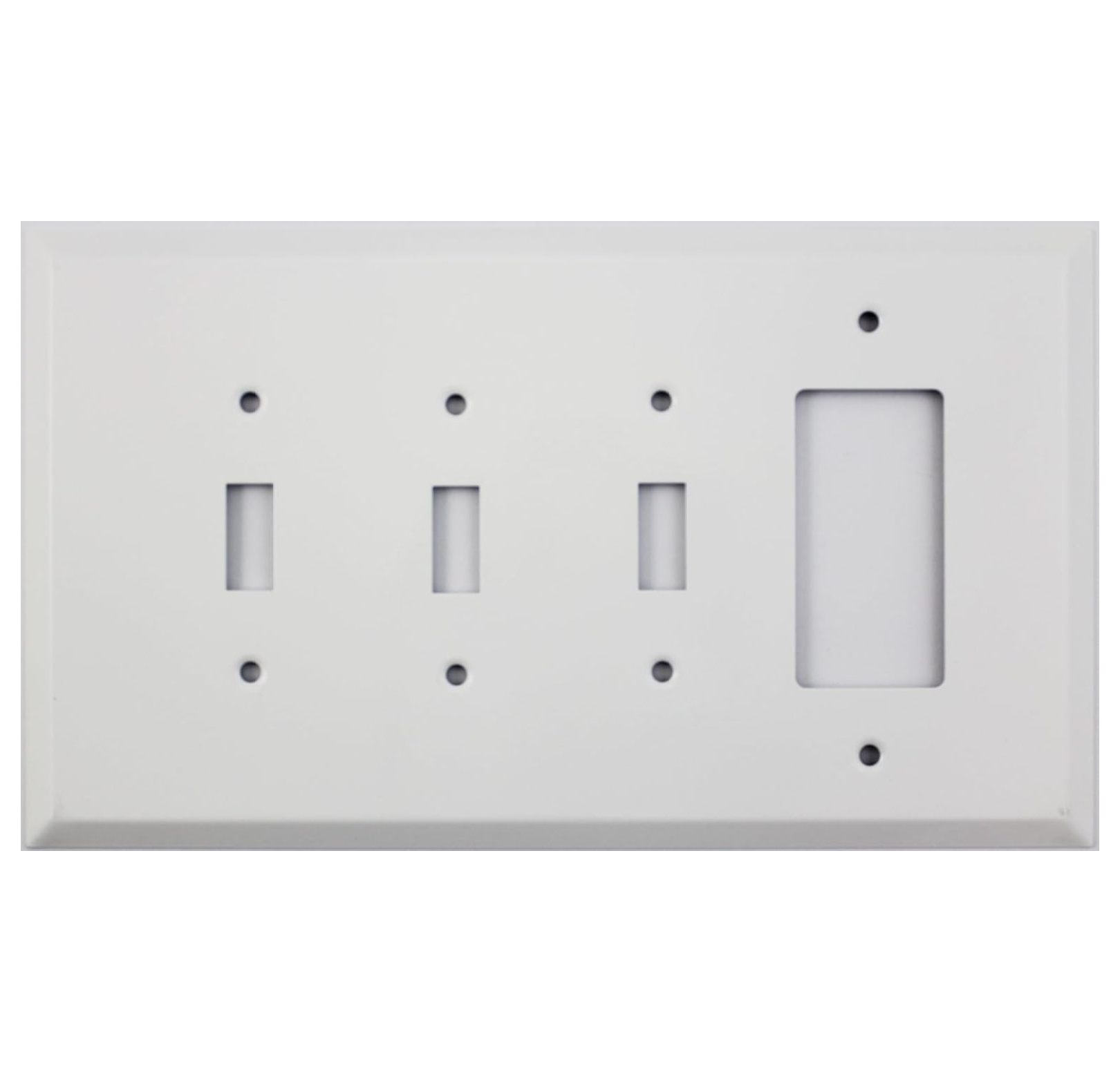 Oversized Smooth White Jumbo 4 Gang Combo Plate - 3 Toggle Light ...