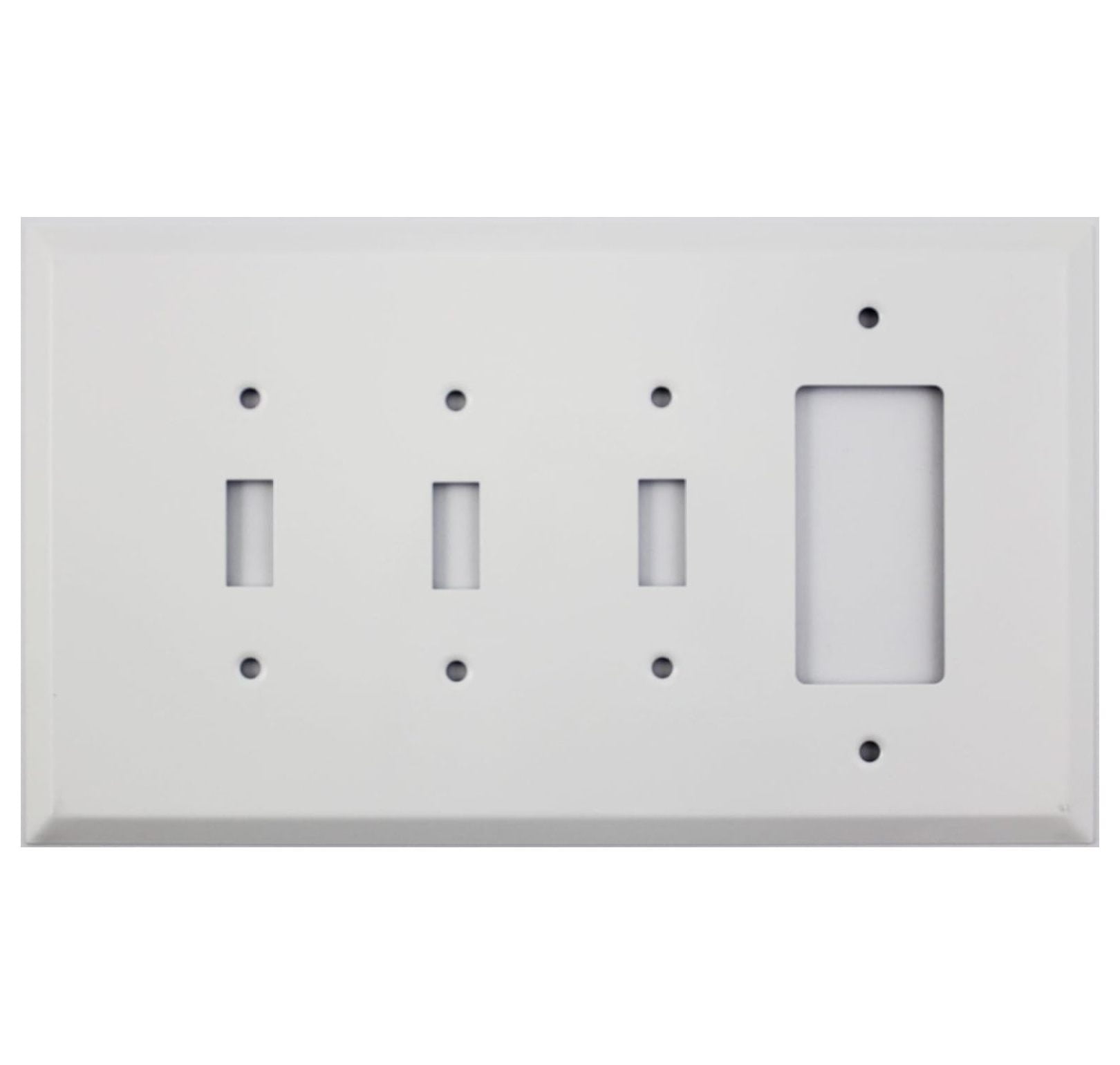 Oversized Smooth White Jumbo 4 Gang Combo Switch Plate - 3 Toggle Light ...