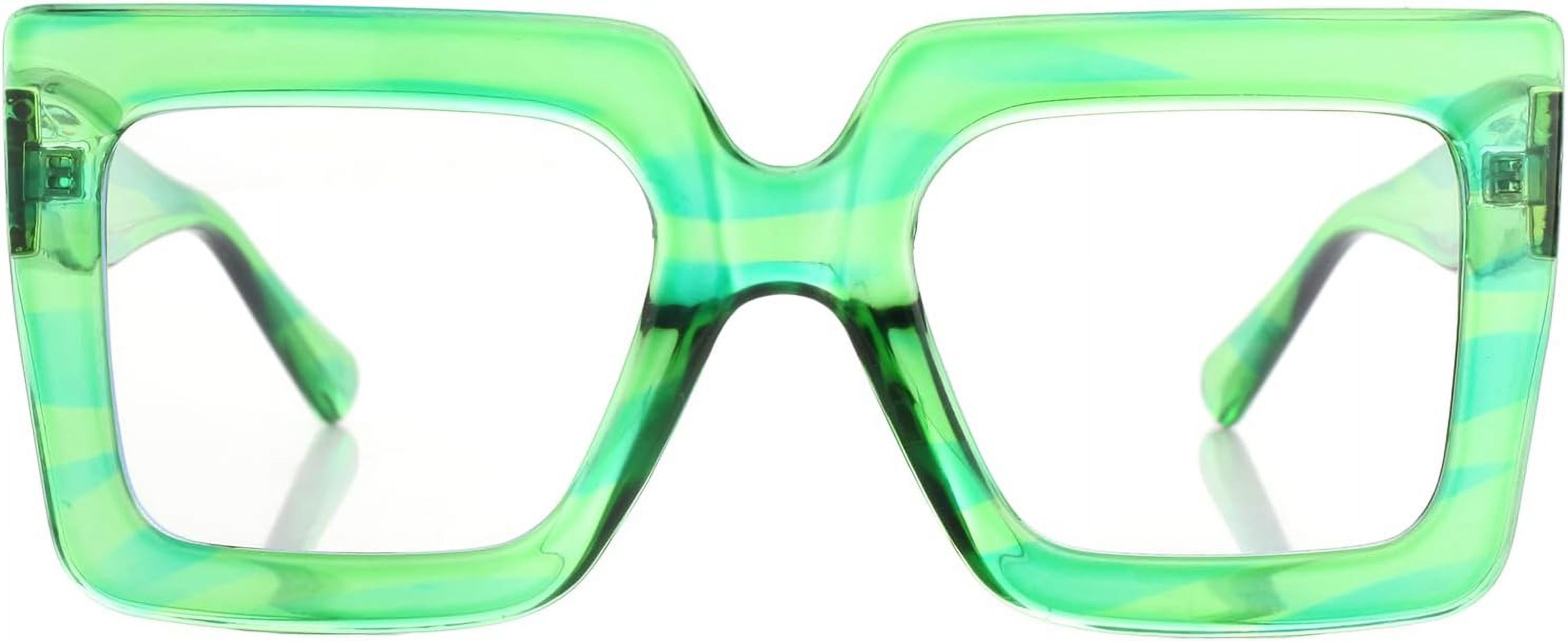 Oversized Square Blue Light Glasses for Women Men Thick Frame Big ...