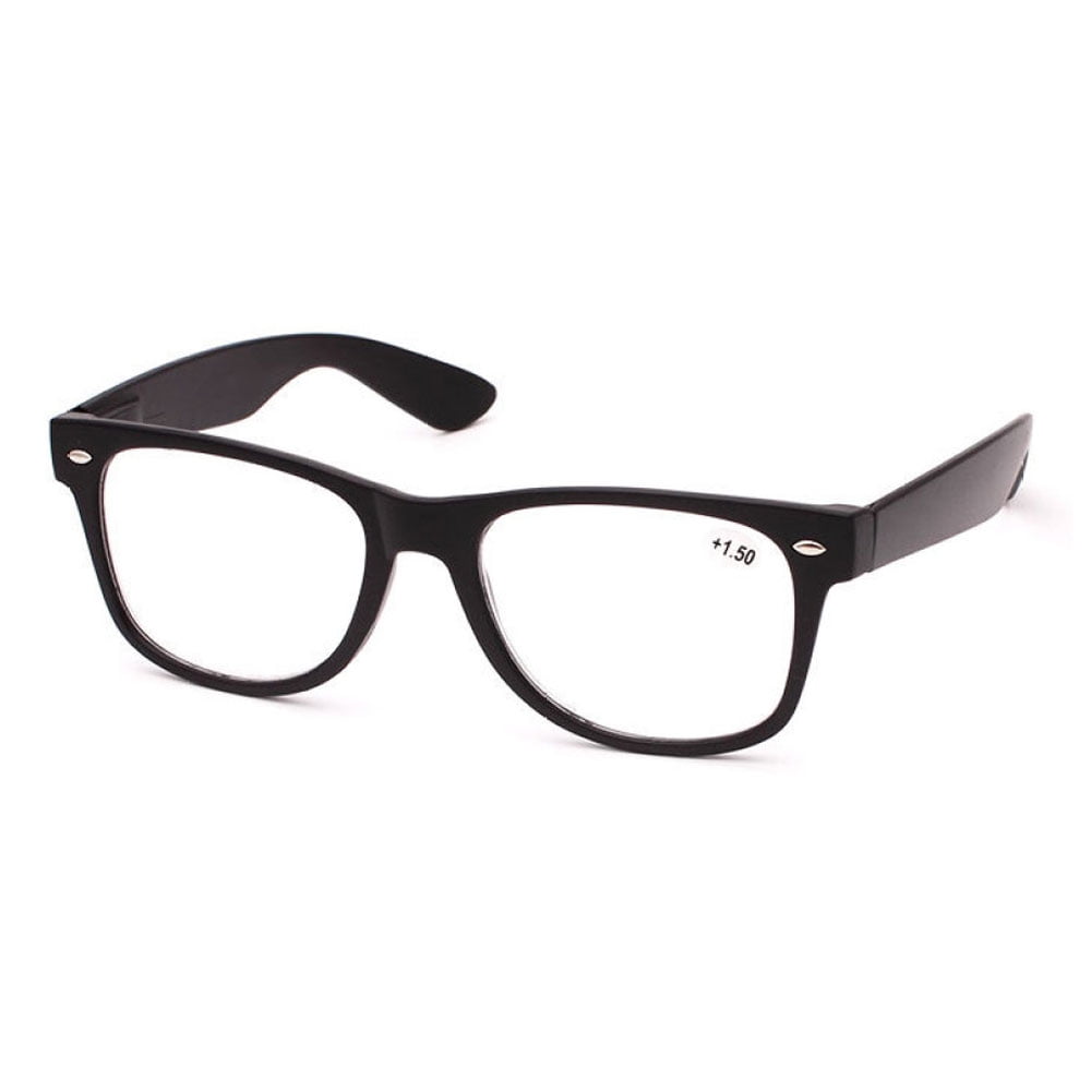 Oversized Square Classic Black Reading Glasses +2.00 Spring Hinge ...