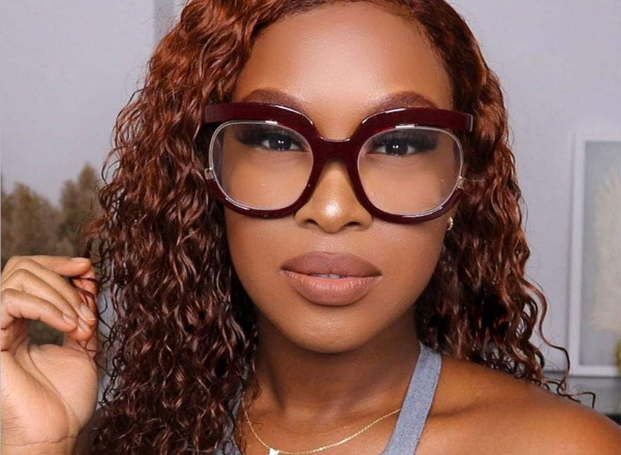 Oversized Square Glasses Frame with Clear Lens for Women Fredia ...