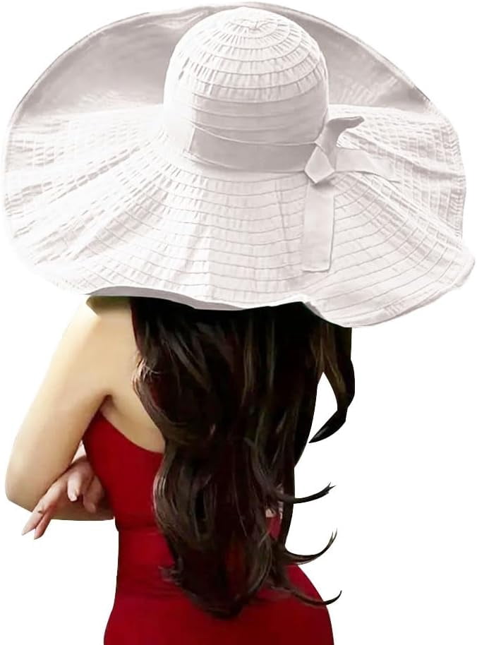 Oversized Sun Hats for Women Extra Large Wide Brim Beach Hat Foldable ...