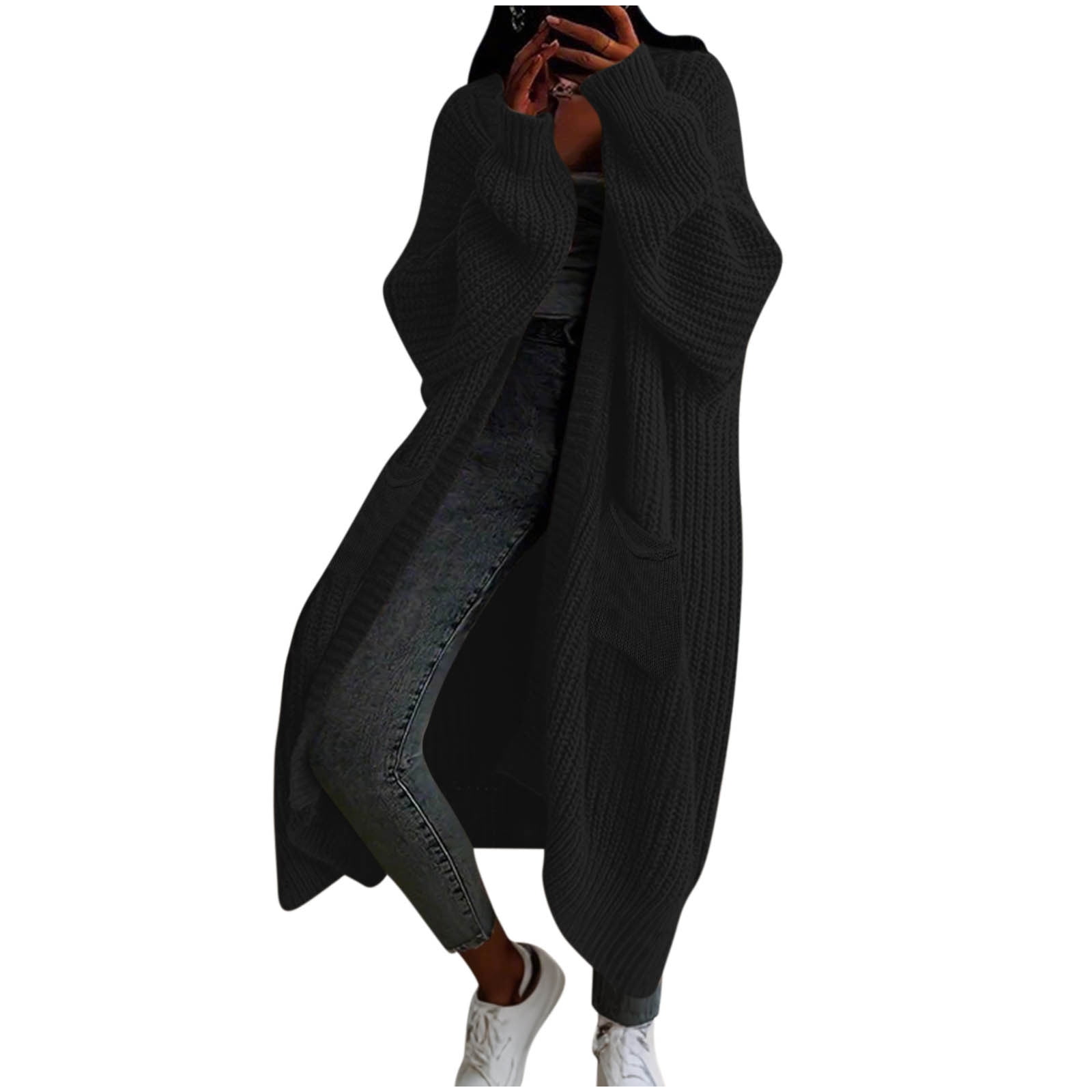 Oversized Sweater Jackets for Women Open Front Chunky Knit Long Maxi ...