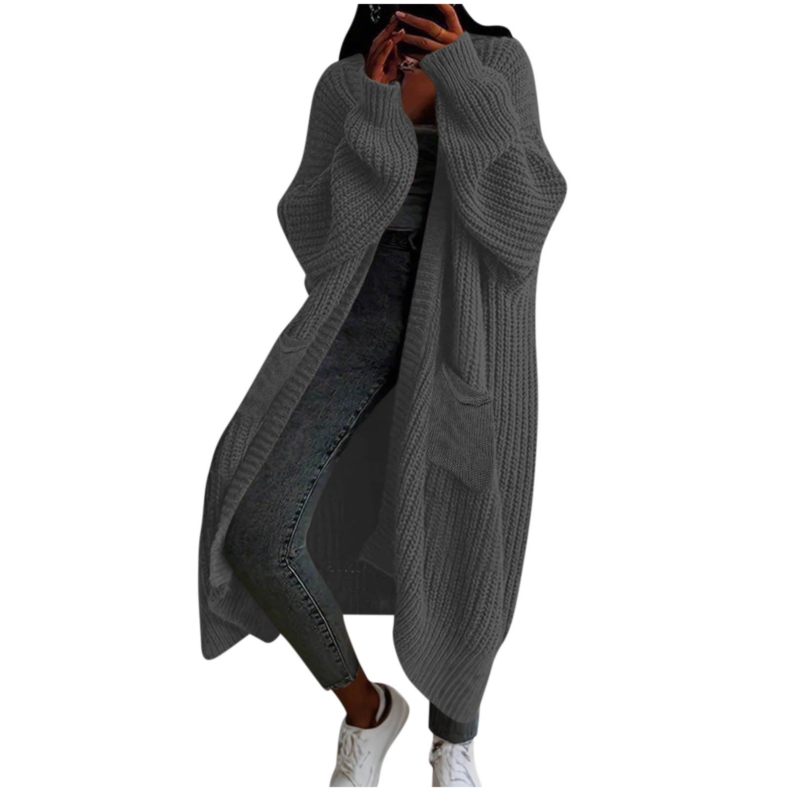 Oversized Sweater Jackets for Women Open Front Chunky Knit Long Maxi ...