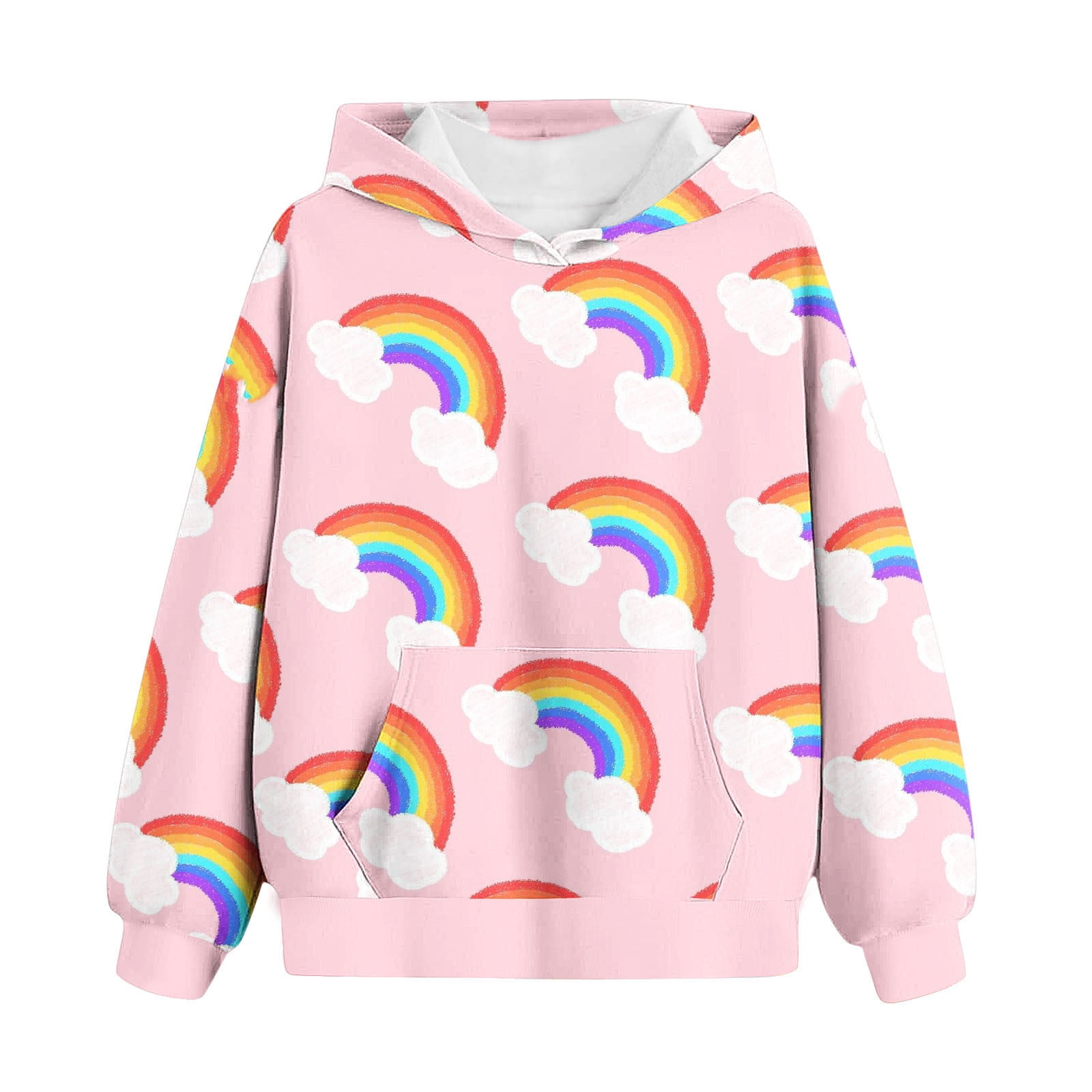 Oversized Sweatshirt for Girls Size 10/12 Rainbow Print Hoodies with ...