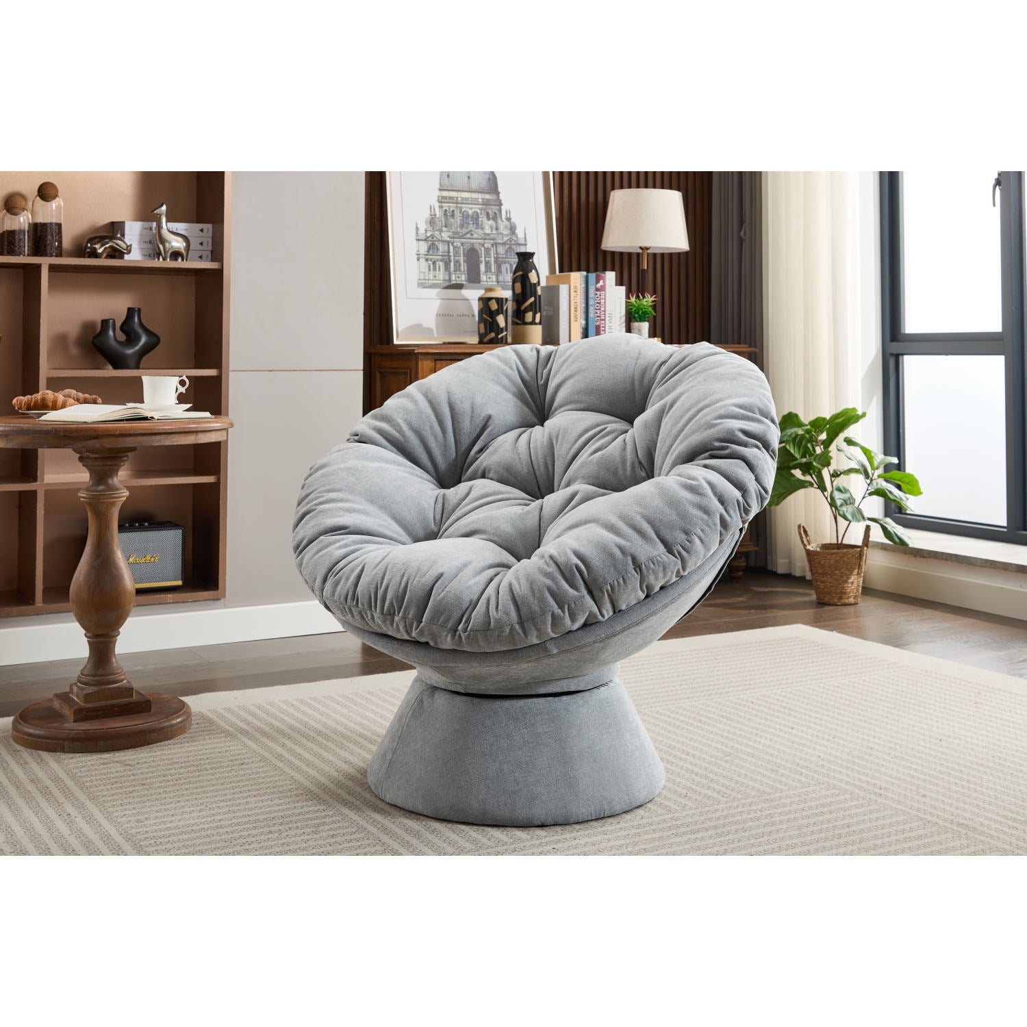 Oversized Swivel Accent Chair, 360° Rotating Barrel Chair for Living ...