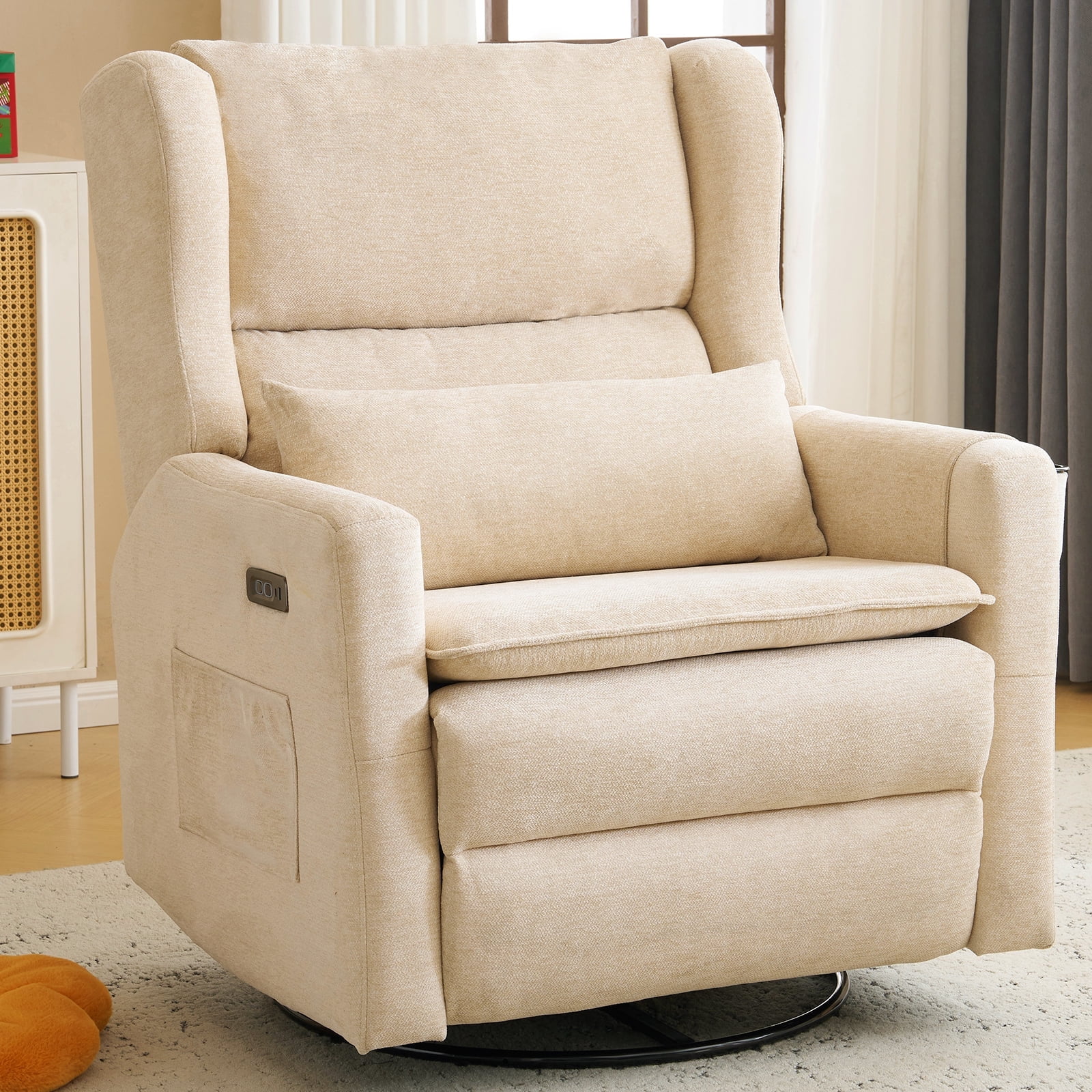 Oversized Swivel Rocker Nursery Recliner, 26" Extra Wide Glider Chair ...