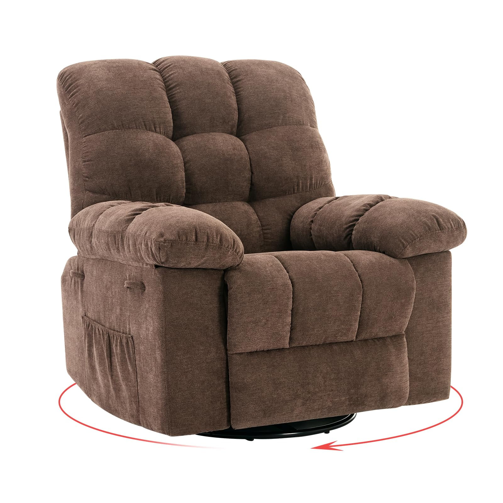 Oversized Swivel Rocker Recliner Chair for Adult,360° Swivel Rock ...
