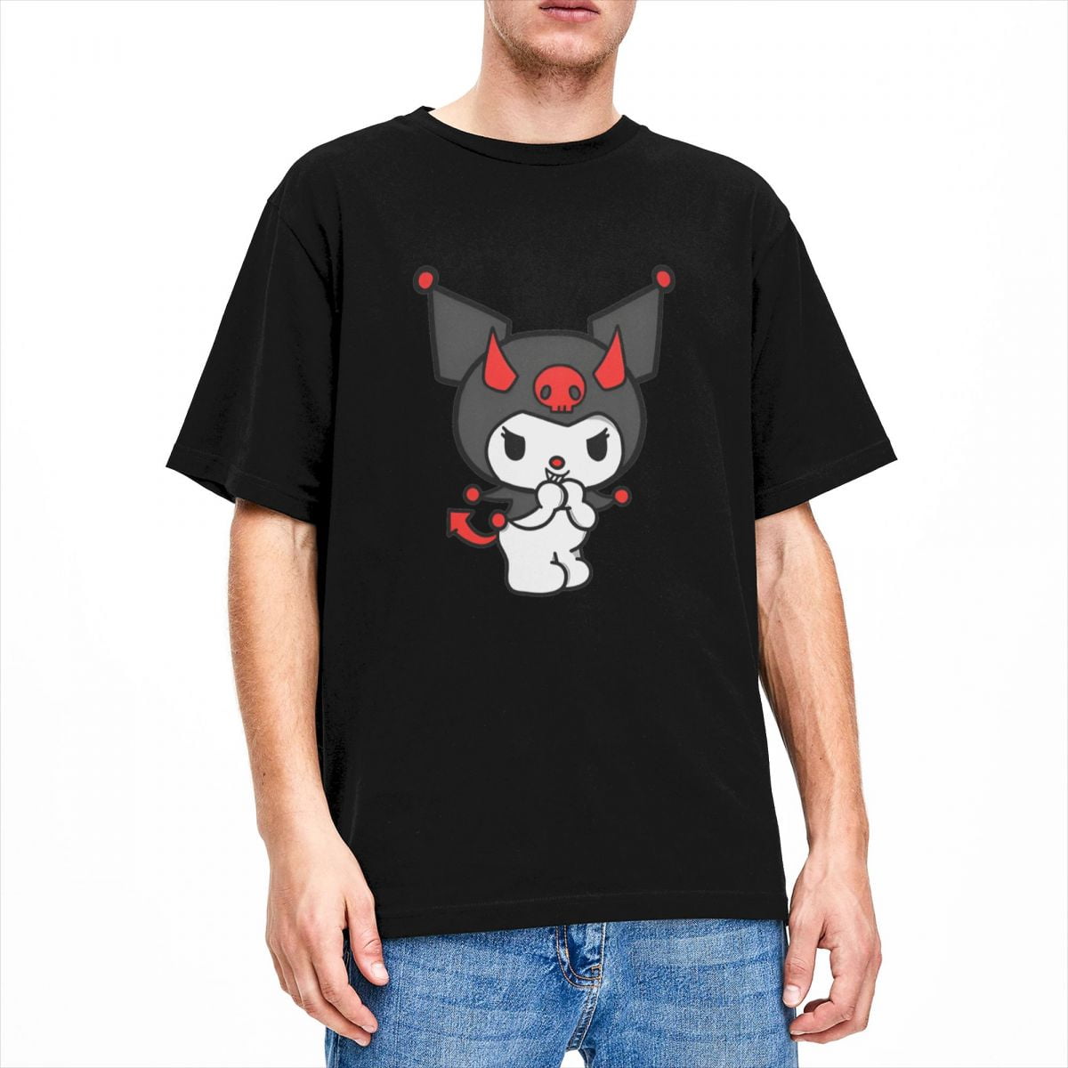 Oversized T-Shirt Kuromi Devil Cotton T-Shirts Trendy Cool Tshirt for ...