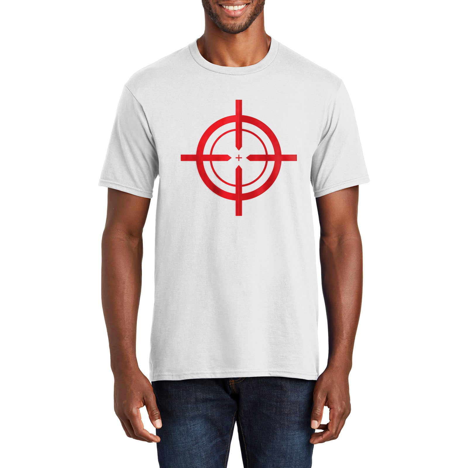 Oversized Target Crosshair Scope Graphic Men's Fan Favorite Crew Neck ...