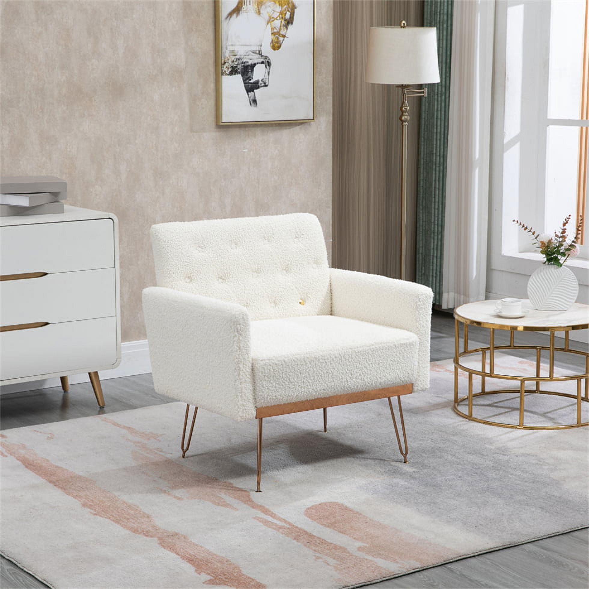Oversized Teddy Accent Chair, Modern Upholstered Single Sofa Chair with ...