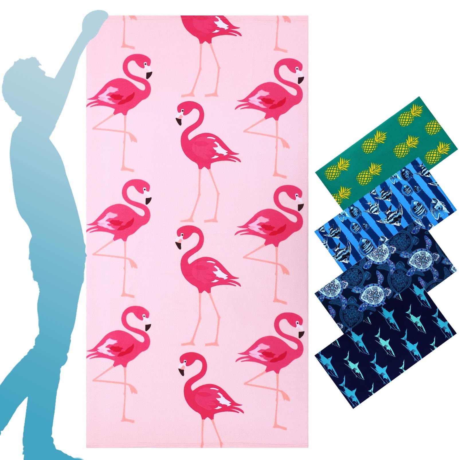 XL 36x72 Microfiber Beach Towel, Super Absorbent, Quick Dry, Sand-Free ...