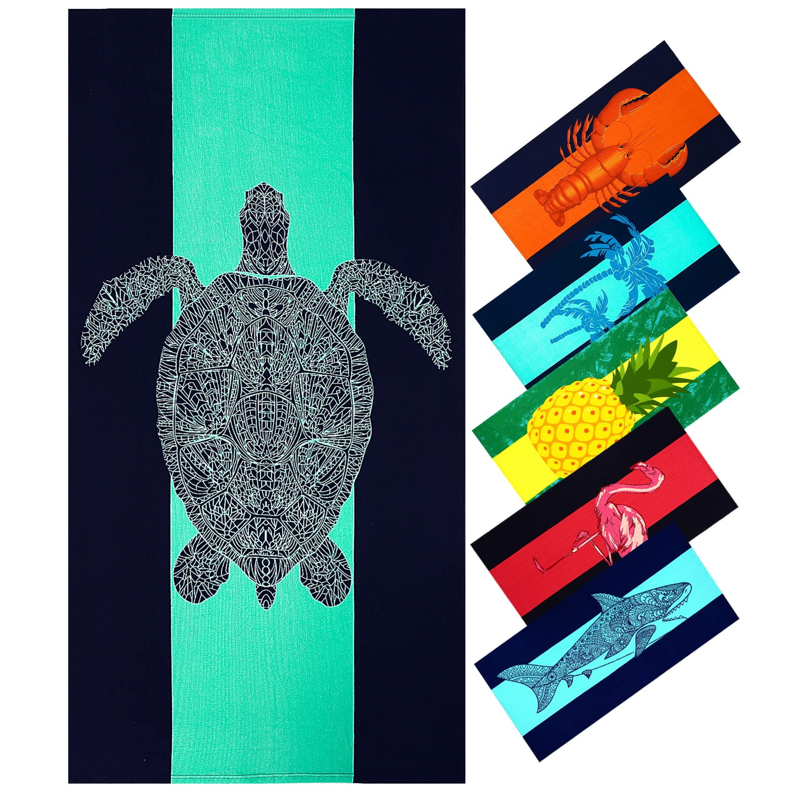 Extra Large Beach Towel Set 6 Pack Oversized Beach Towels 36x72 Inches ...